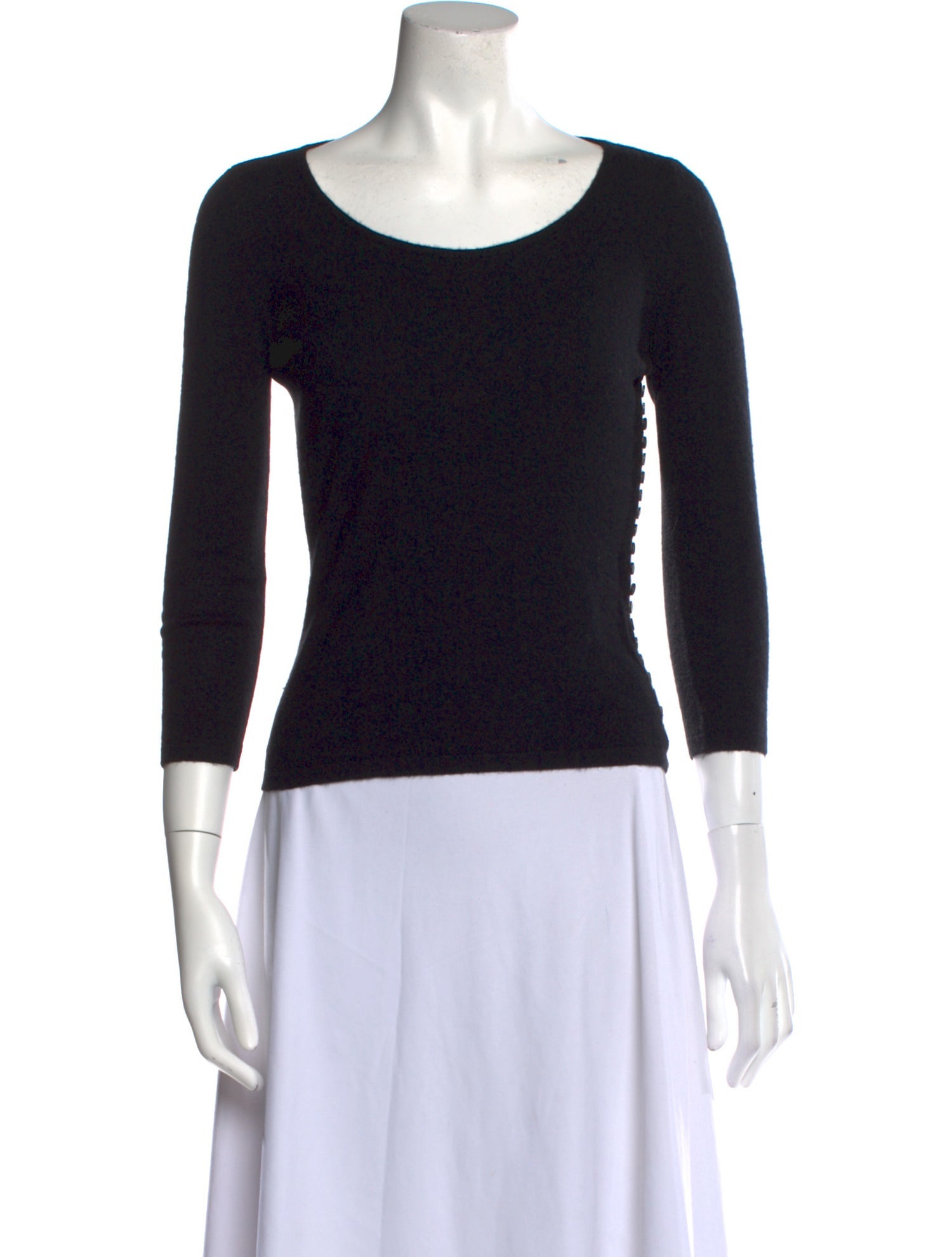 Celine Cashmere Scoop Neck Sweater - Black Knitwear, Clothing ...