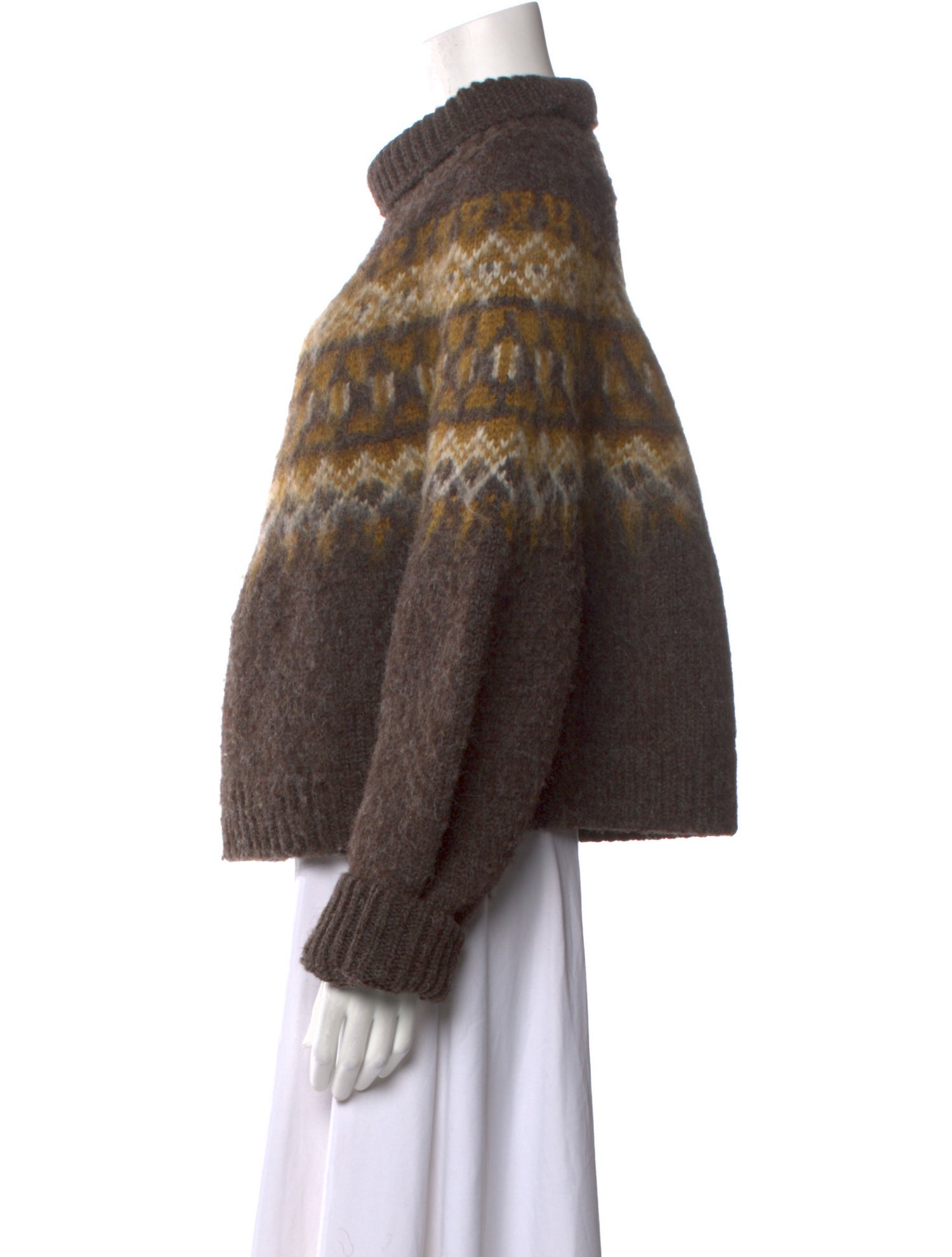 Celine Printed Turtleneck Sweater - Brown Knitwear, Clothing ...