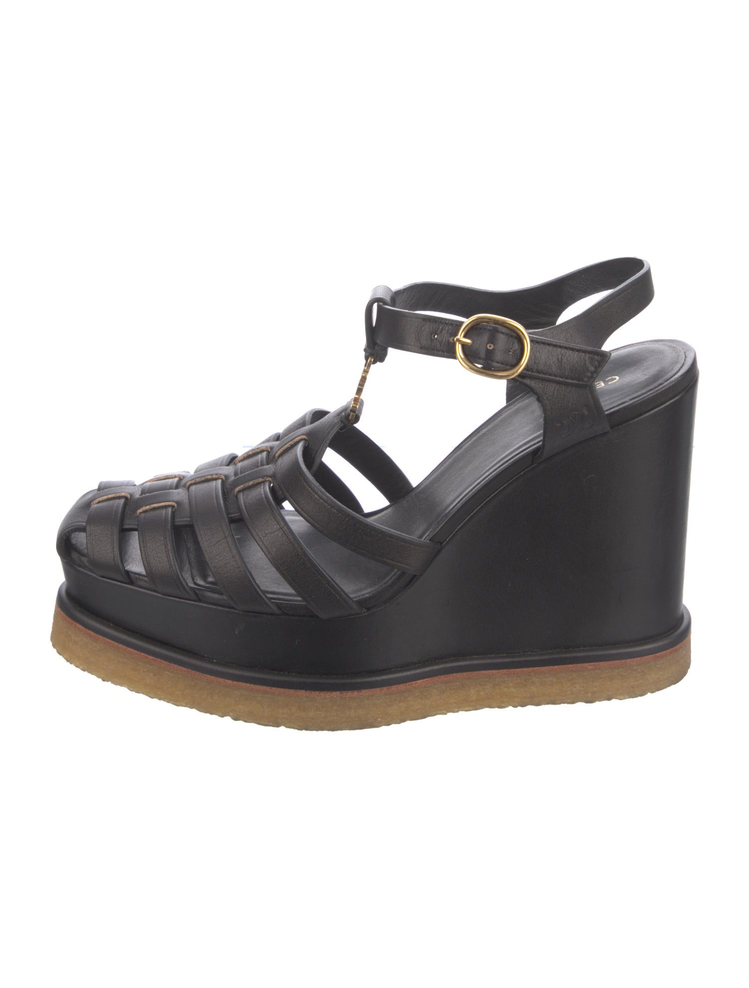 Celine Leather Gladiator Sandals - Black Sandals, Shoes - CEL287526 ...