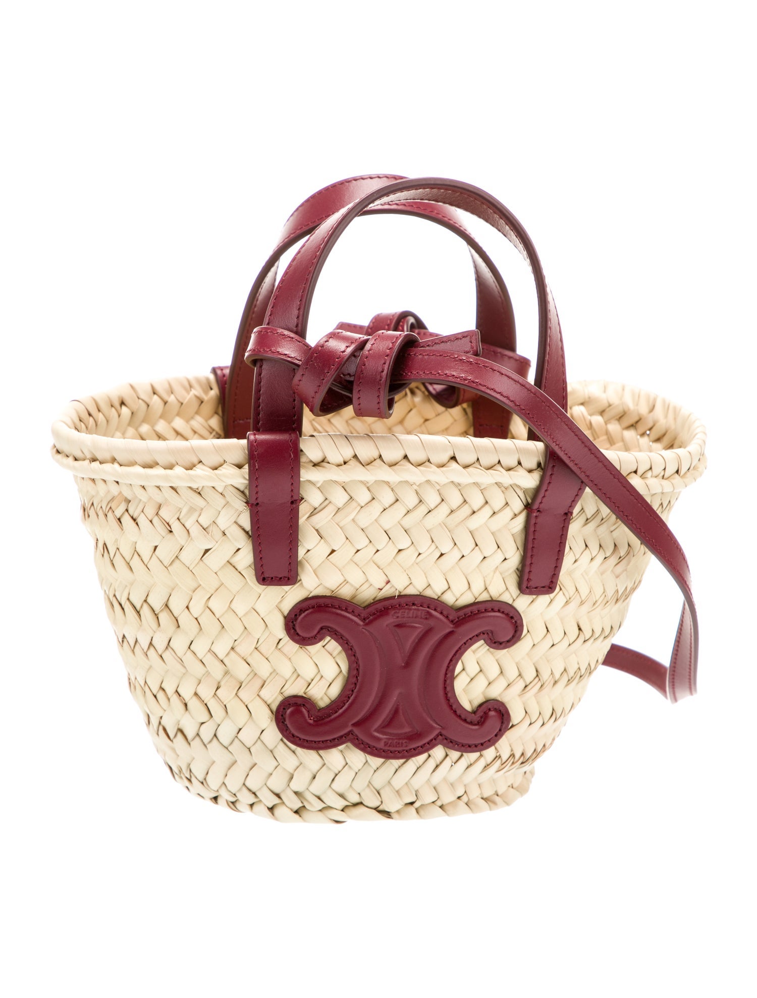 Celine Raffia Triomphe Basket - Neutrals Bucket Bags, Handbags ...
