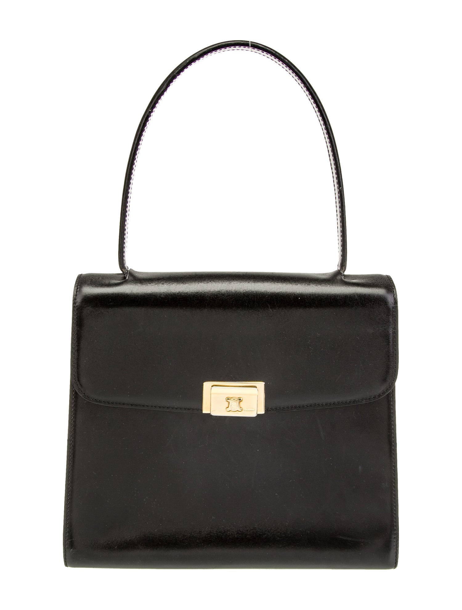 Celine Triomphe Structured Handle Bag - Black Handle Bags, Handbags ...
