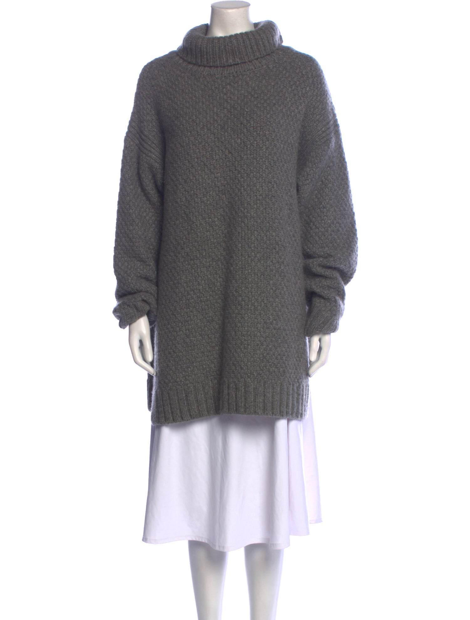 Celine Cashmere Turtleneck Sweater - Grey Knitwear, Clothing ...