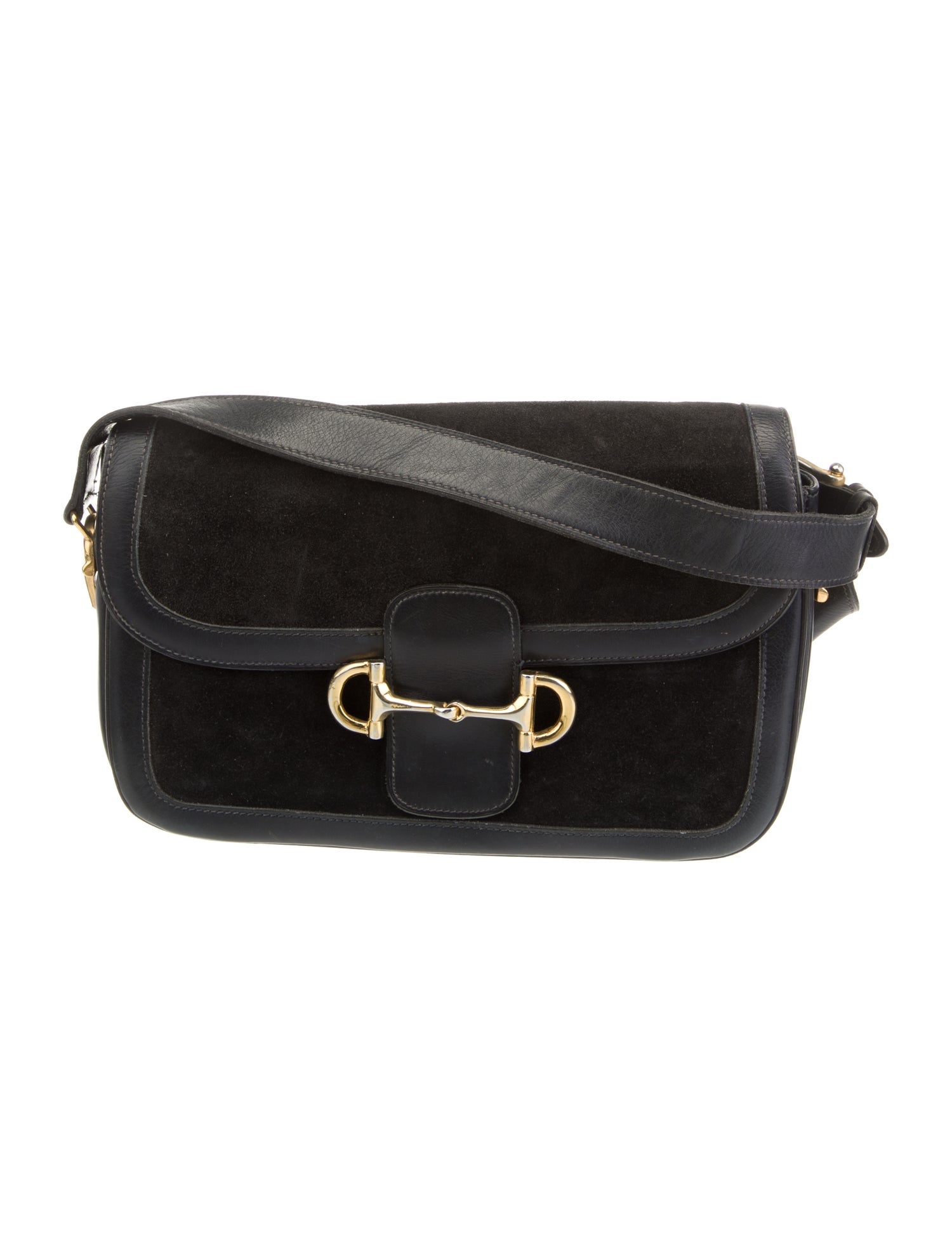 Celine Suede Horsebit Shoulder Bag - Blue Shoulder Bags, Handbags ...