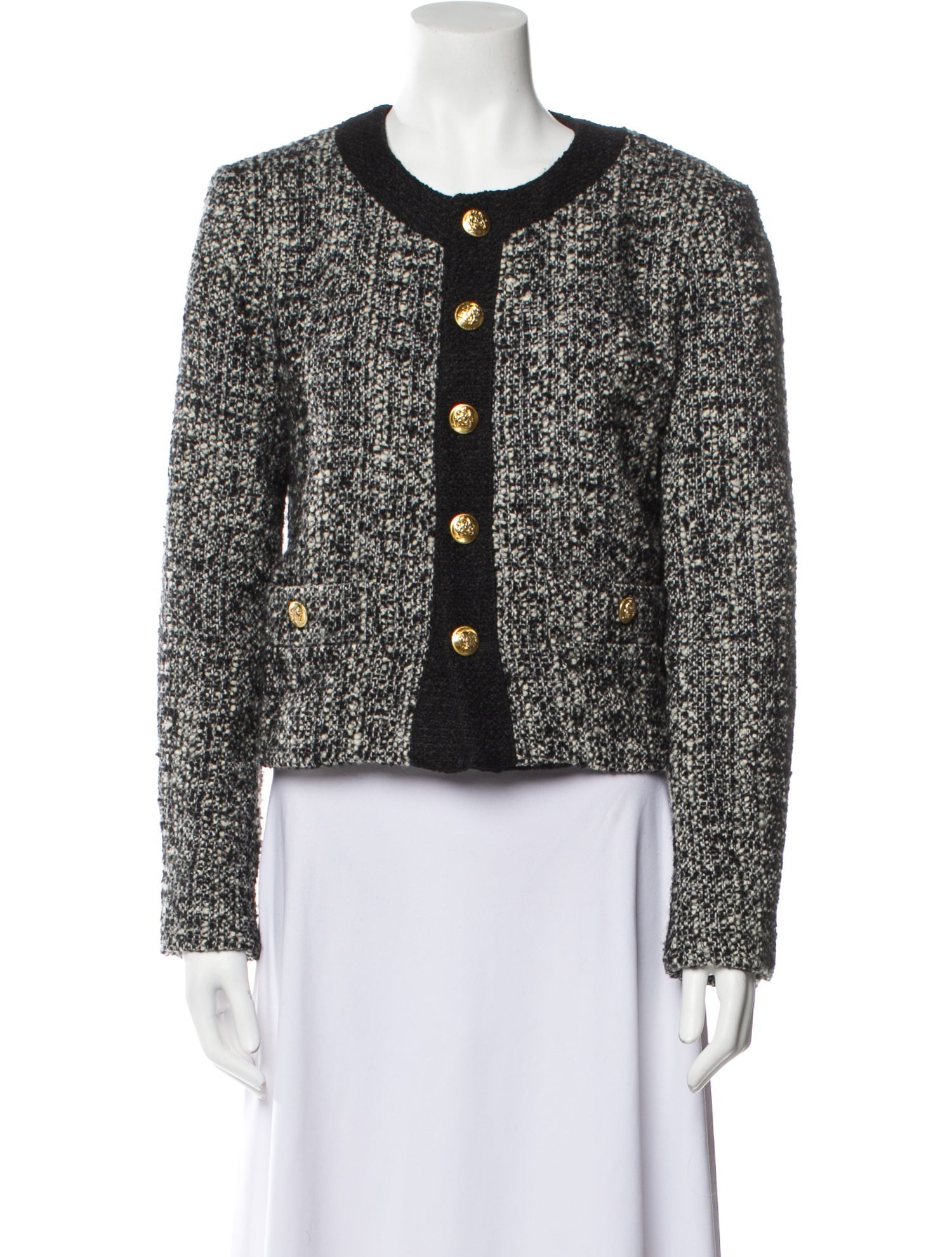Celine Tweed Pattern Jacket - Black Jackets, Clothing - CEL292369 | The ...
