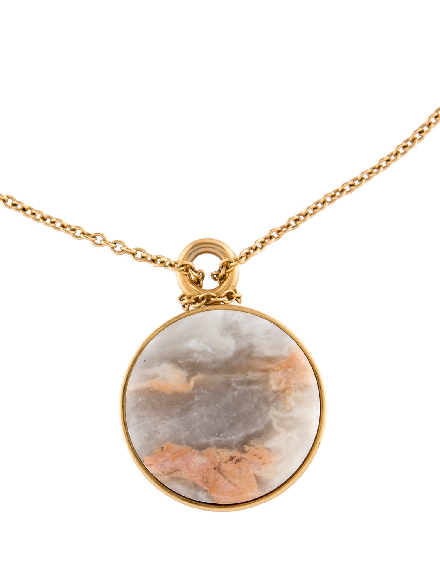 Celine Stone Pendant Necklace - Grey, Brass Pendant Necklace, Necklaces ...