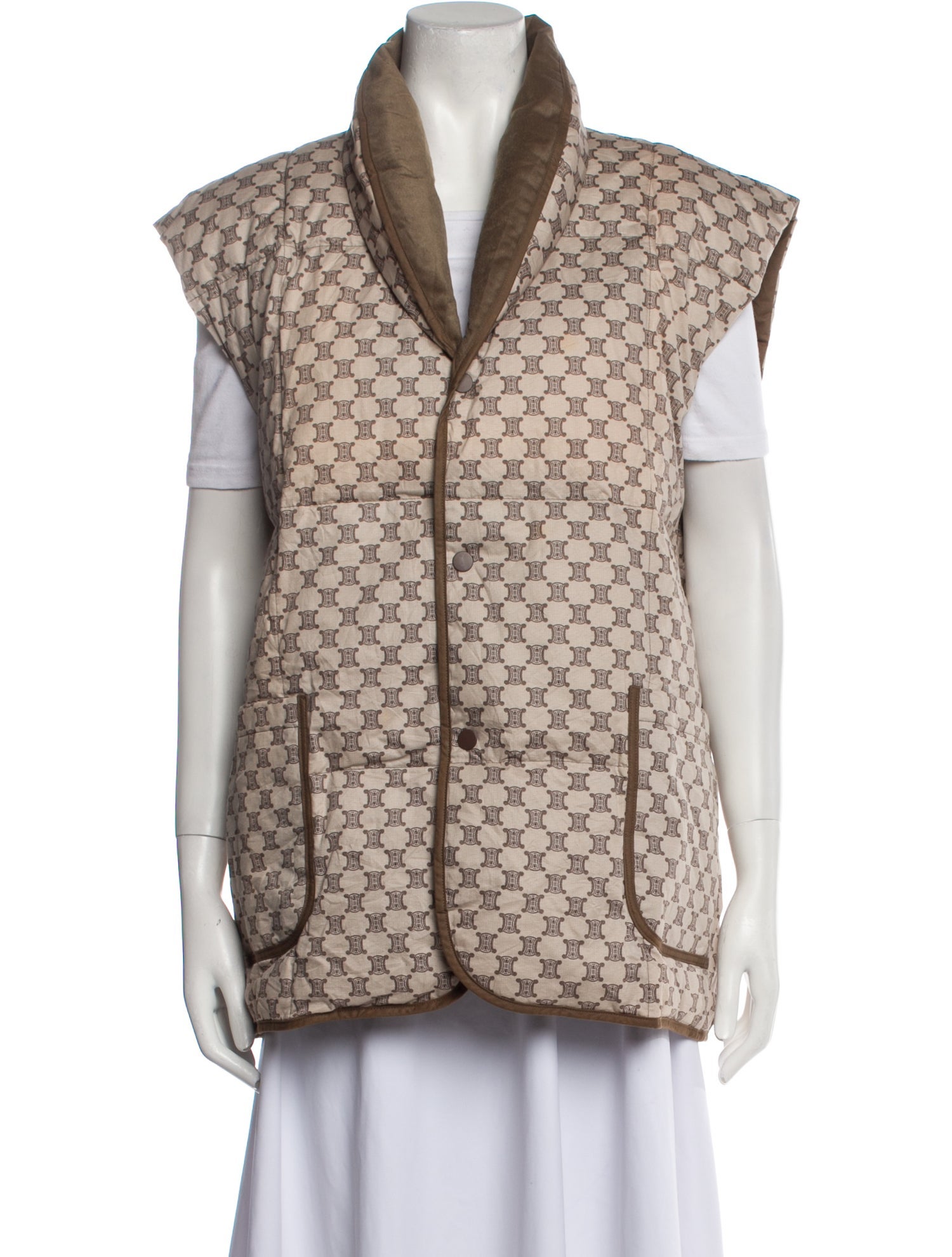 Celine Vintage Late 1990's - Early 2000's Vest - Neutrals Jackets ...