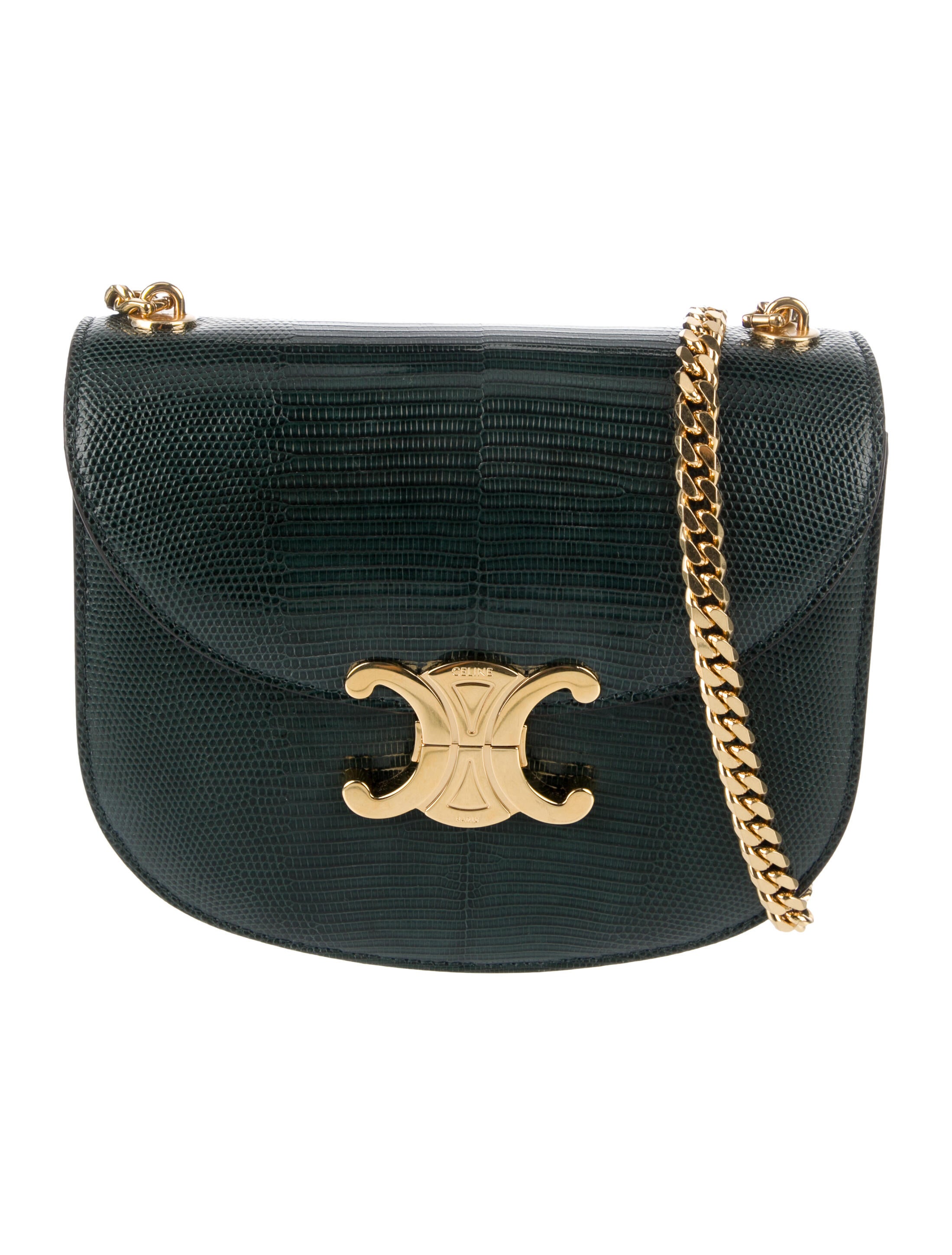 Celine 2023 Lizard Chain Besace Clea Bag - Green Crossbody Bags, Handbags - CEL294906 | The RealReal
