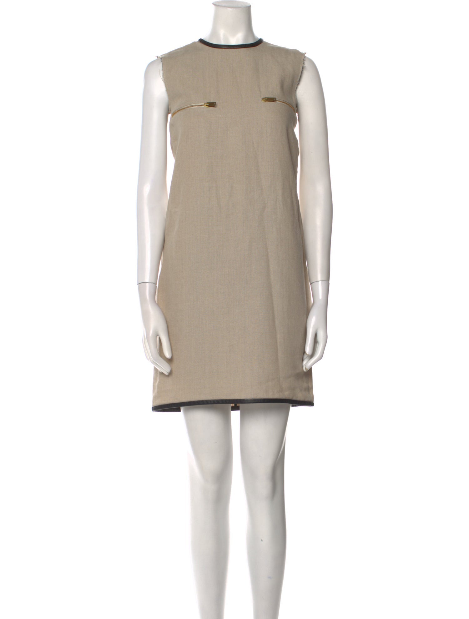 Celine Crew Neck Mini Dress - Neutrals Dresses, Clothing - CEL296949 ...