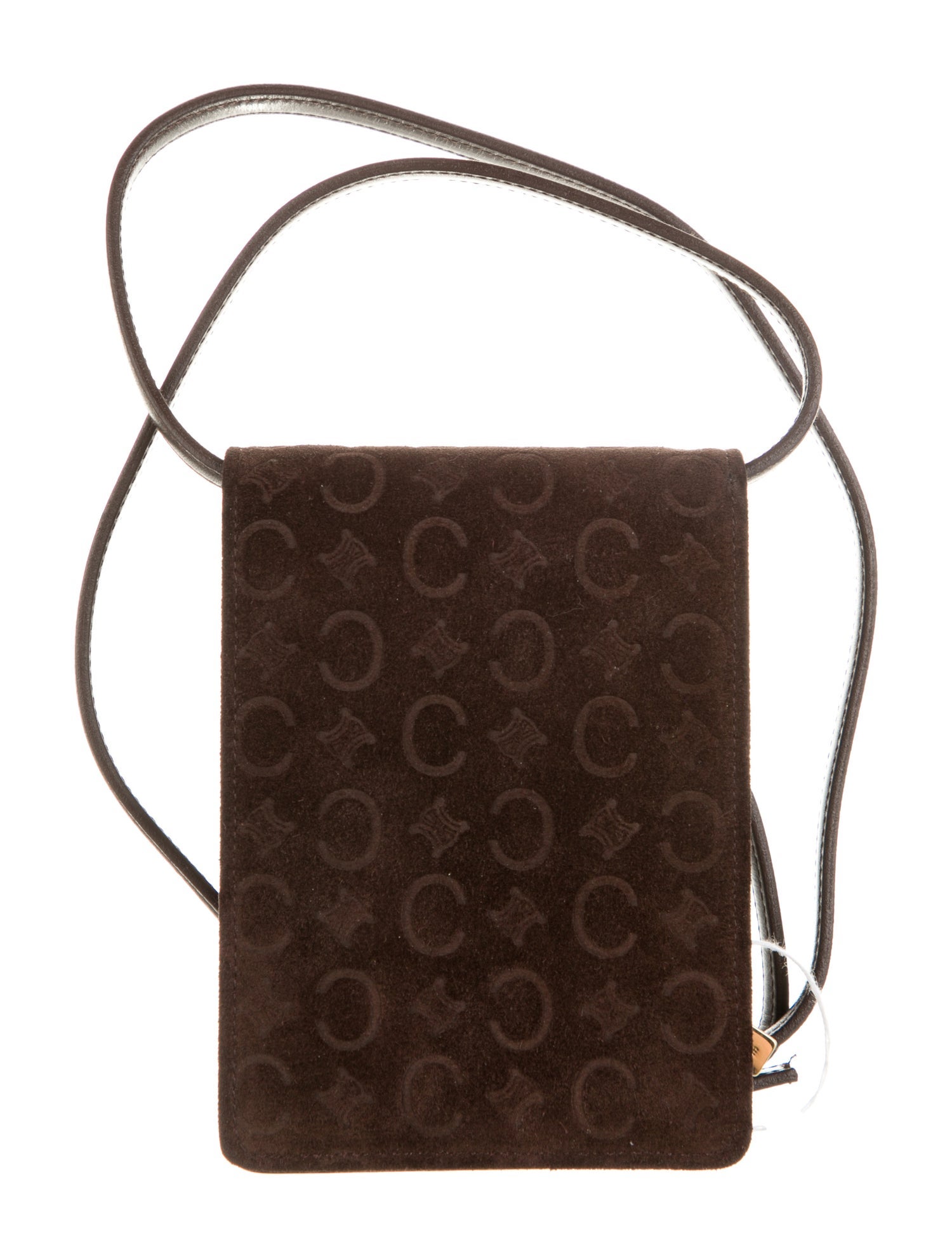 Celine Suede Triomphe Monogram Crossbody Bag - Brown Crossbody Bags ...