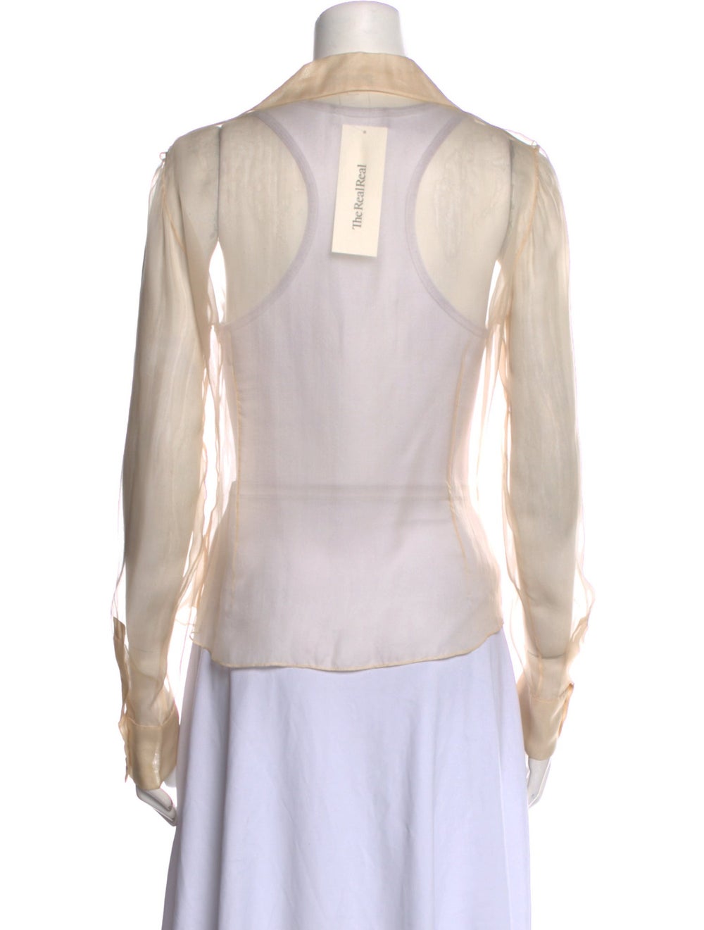 Celine V-Neck Long Sleeve Blouse - Neutrals Tops, Clothing - CEL298331 ...