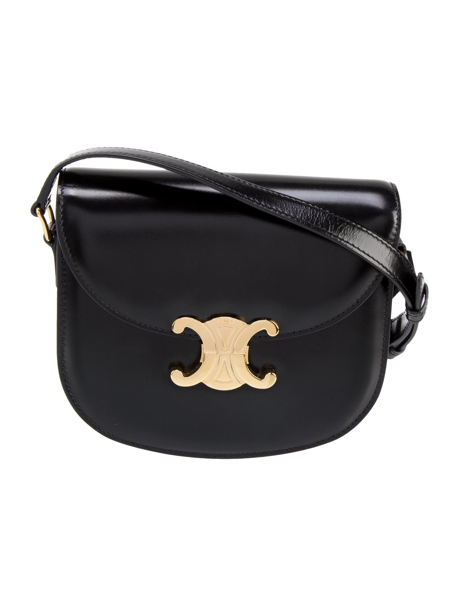 Celine 2022 Teen Besace Clea Triomphe Bag - Black Crossbody Bags ...