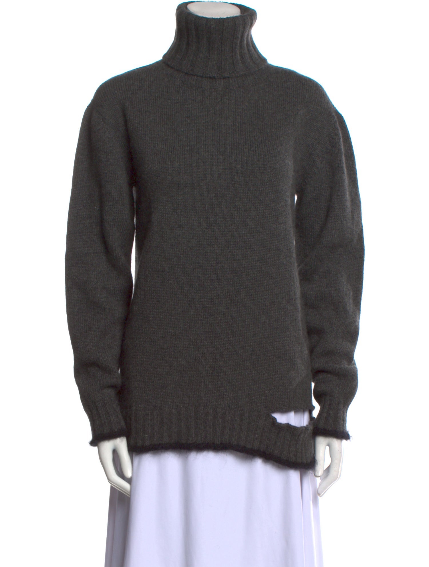 Celine Cashmere Turtleneck Sweater - Grey Knitwear, Clothing ...