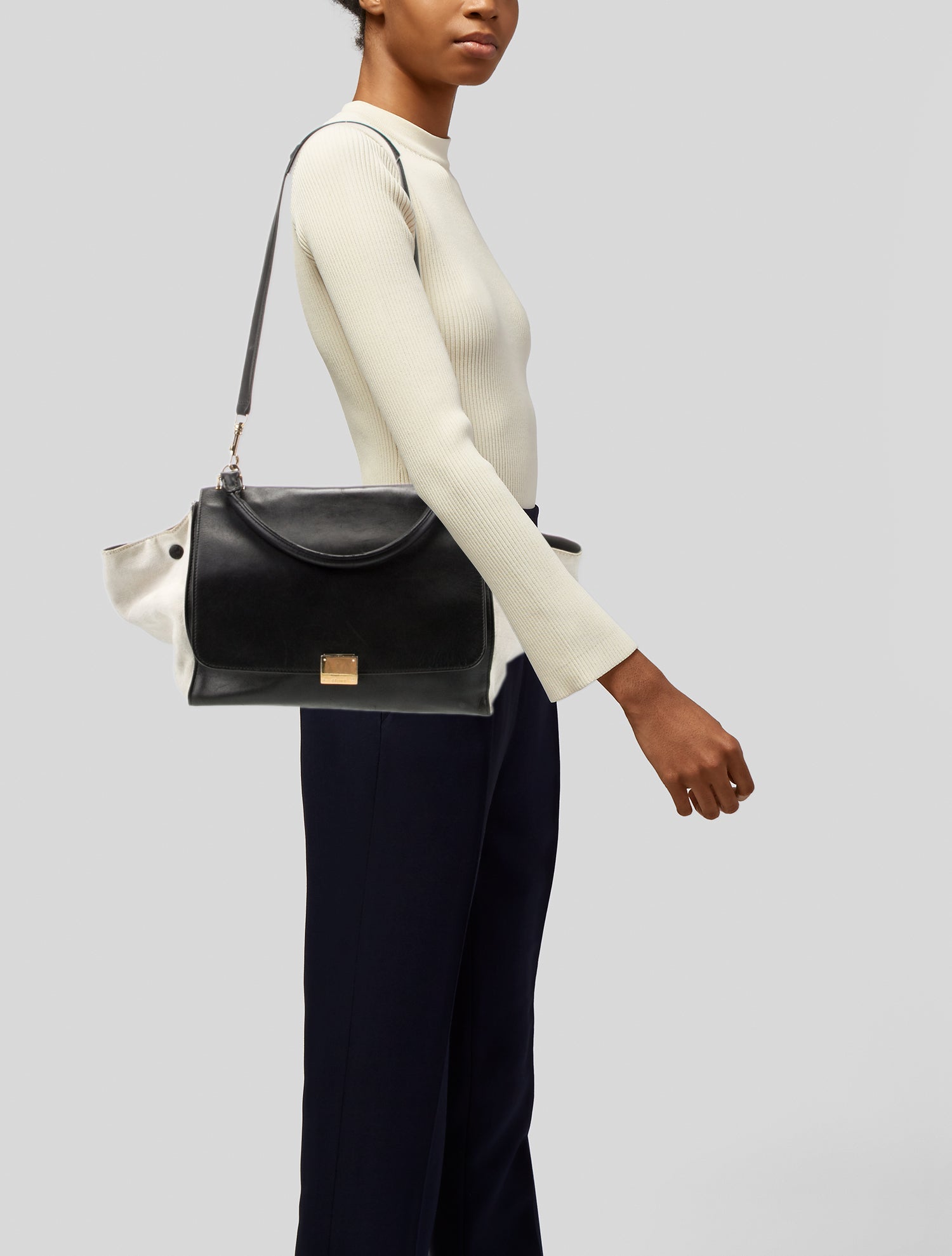 Celine Mini Trapeze Bag Black Handle Bags Handbags CEL302397 The RealReal