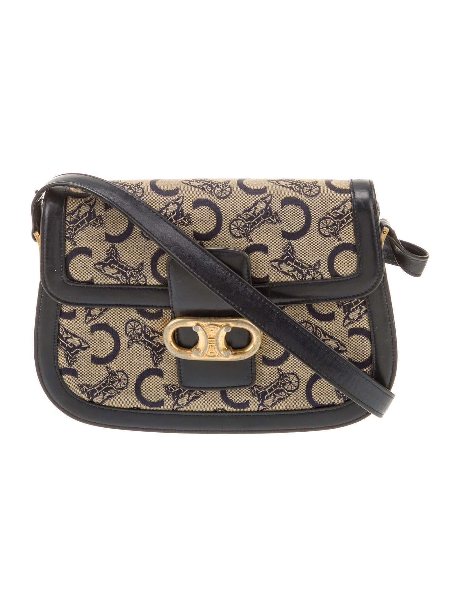 Celine Carriage Monogram Shoulder Bag - Blue Shoulder Bags, Handbags ...