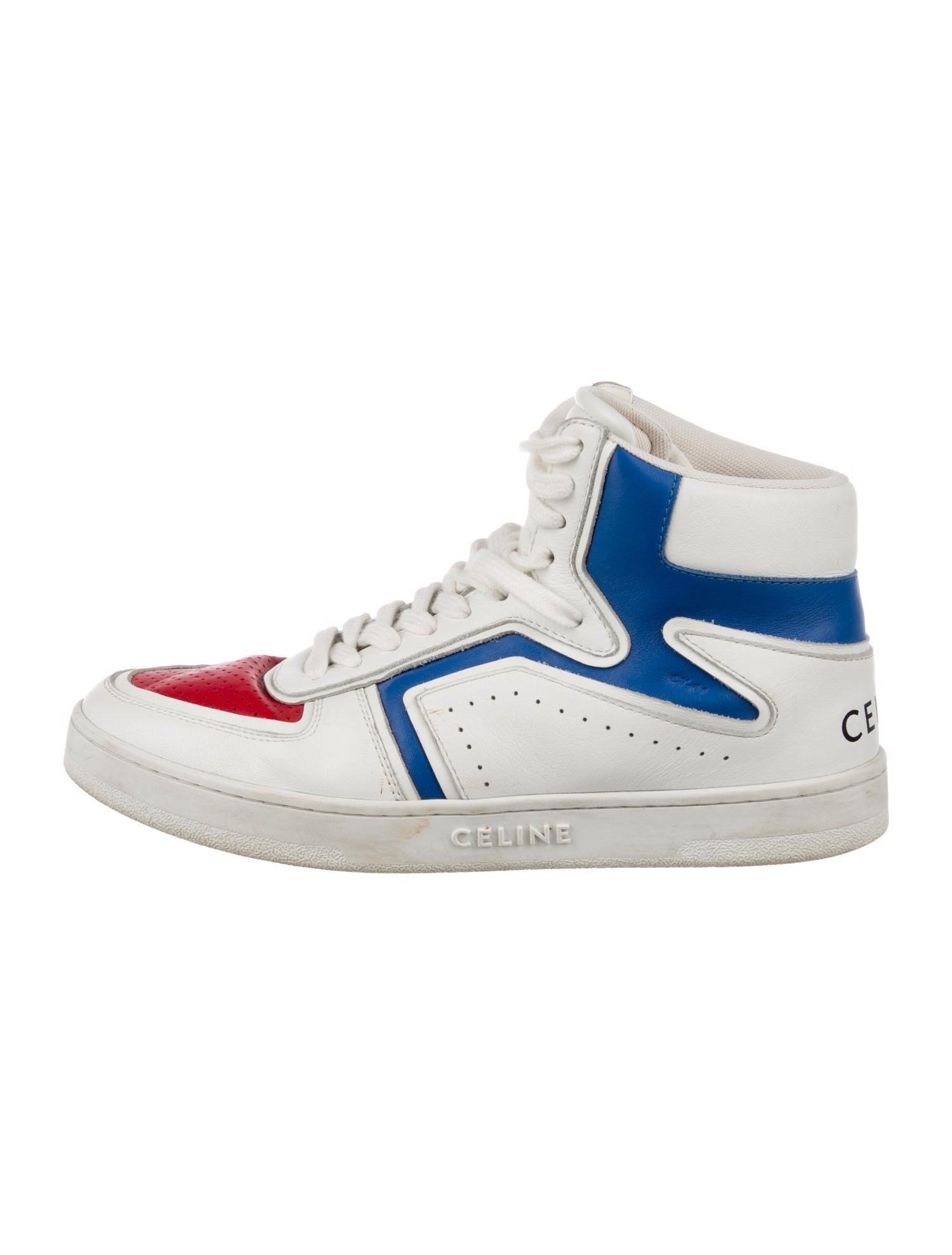 Celine Leather Colorblock Pattern Sneakers - Neutrals Sneakers, Shoes ...
