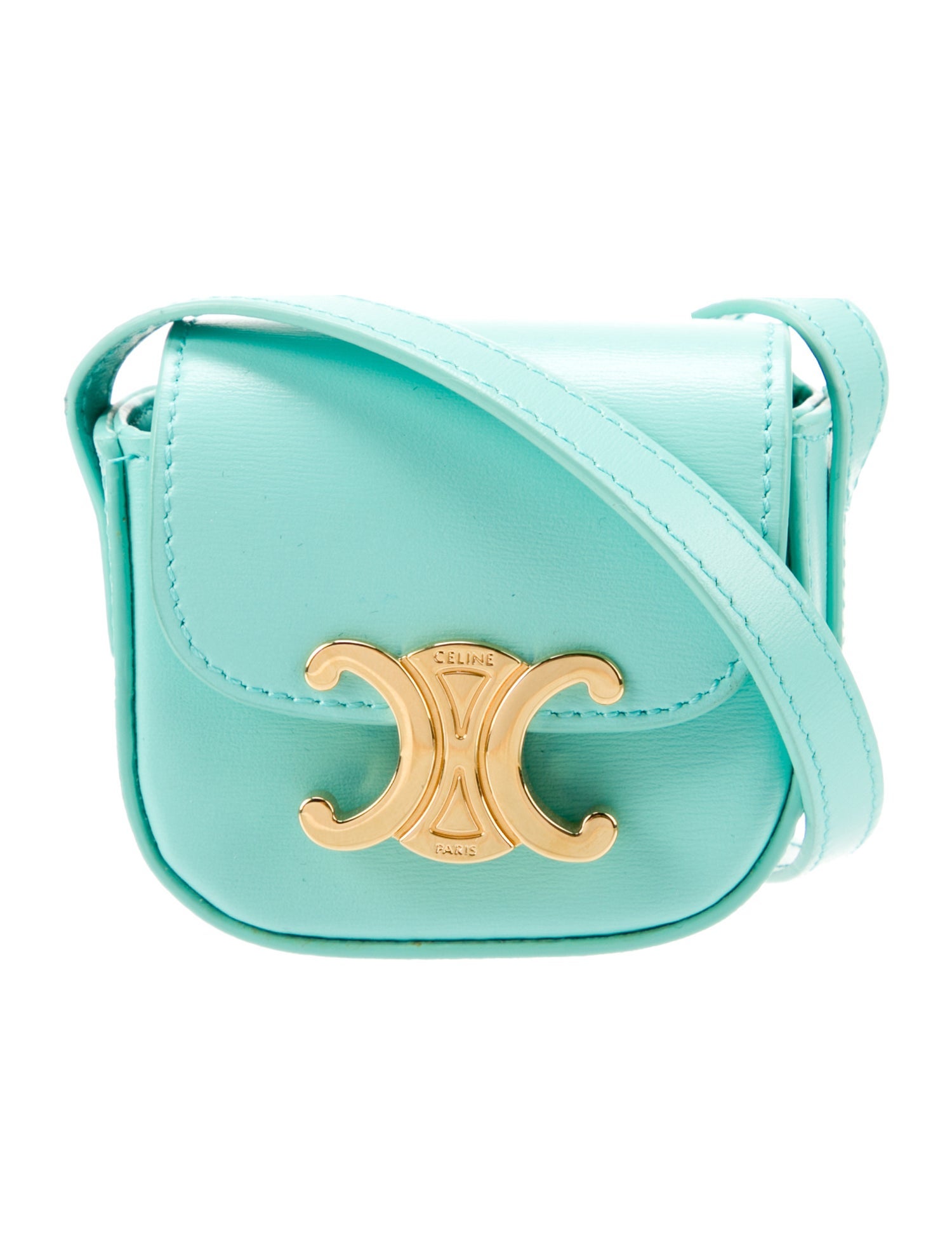 Celine Leather Triomphe Airpods Case 2021 - Blue Mini Bags, Handbags ...
