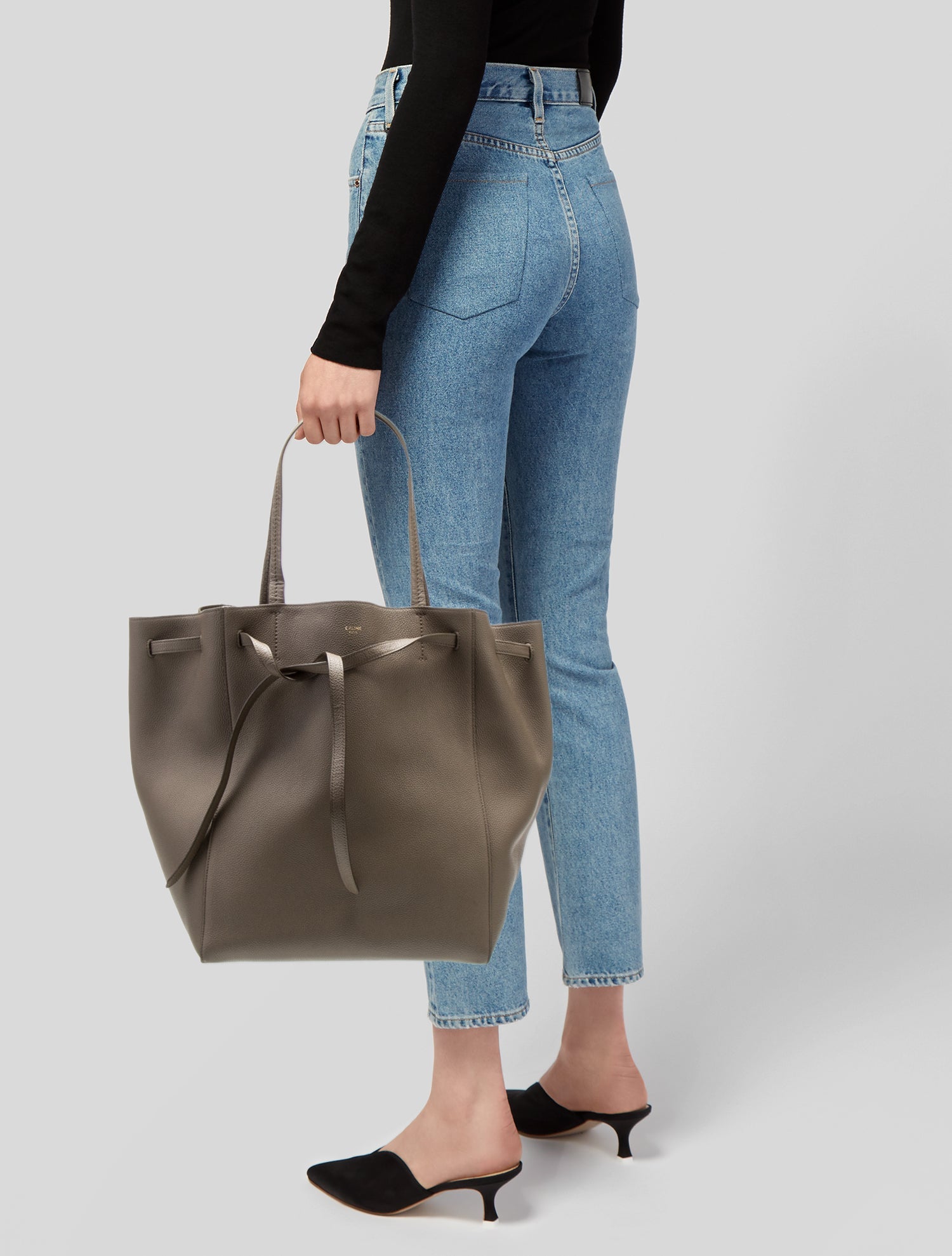 Celine Leather Cabas Phantom w/Belt Small - Blue Totes, Handbags ...