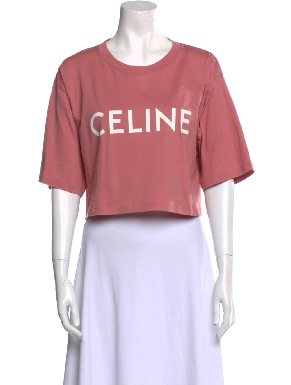 Celine Top By Hedi Slimane Pink Graphic Print Short S… - Gem