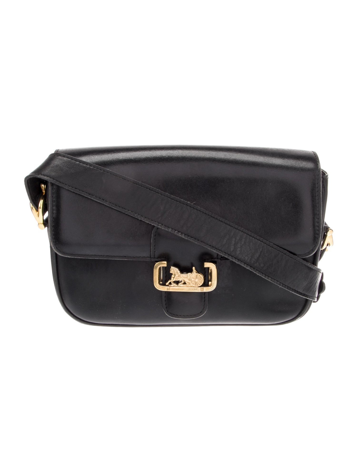 Celine Leather Shoulder Bag Vintage - Black Shoulder Bags, Handbags ...
