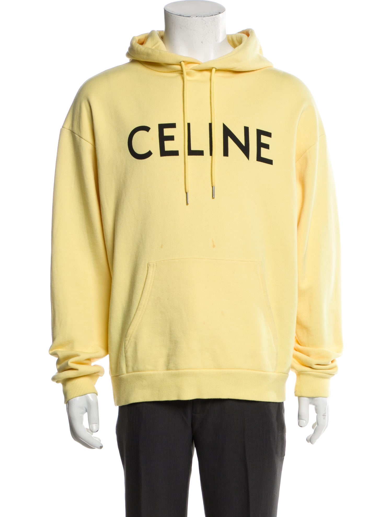 Celine Graphic Print Crew Neck Hoodie - Yellow Sweatshirts & Hoodies ...