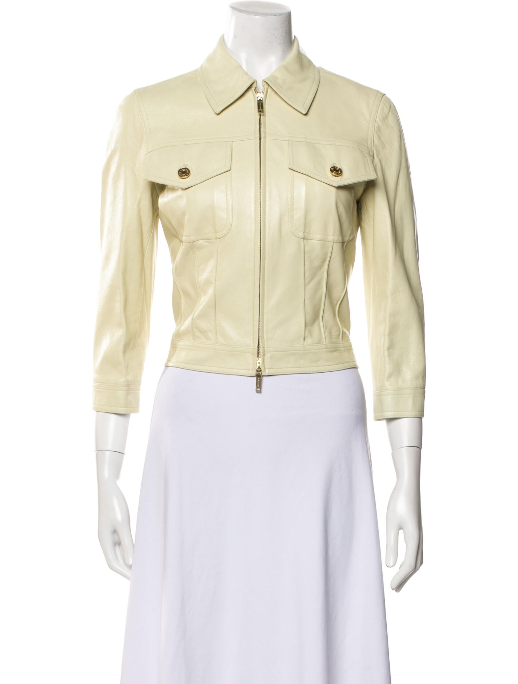 Celine Vintage Late 1990's - Early 2000's Biker Jacket - Green Jackets ...