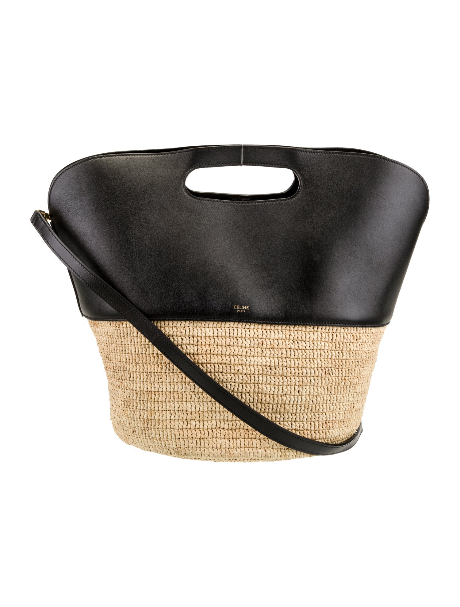 Celine Raffia Bucket Bag - Black Bucket Bags, Handbags - CEL319117 ...