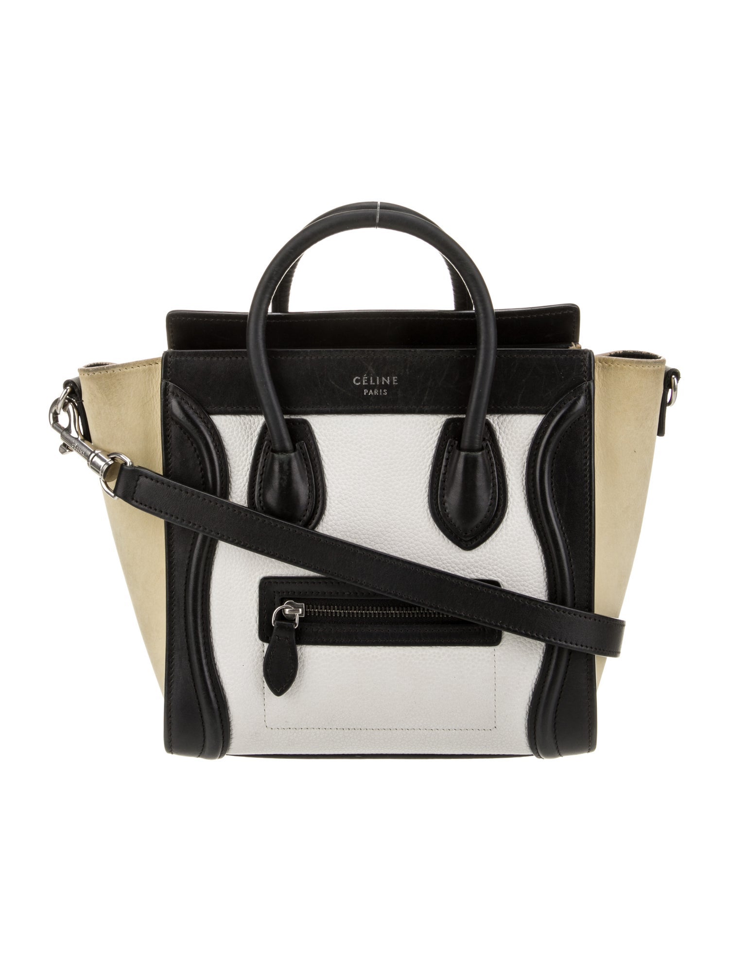 Celine Leather Top Handle Bag - White Handle Bags, Handbags - CEL319228 ...