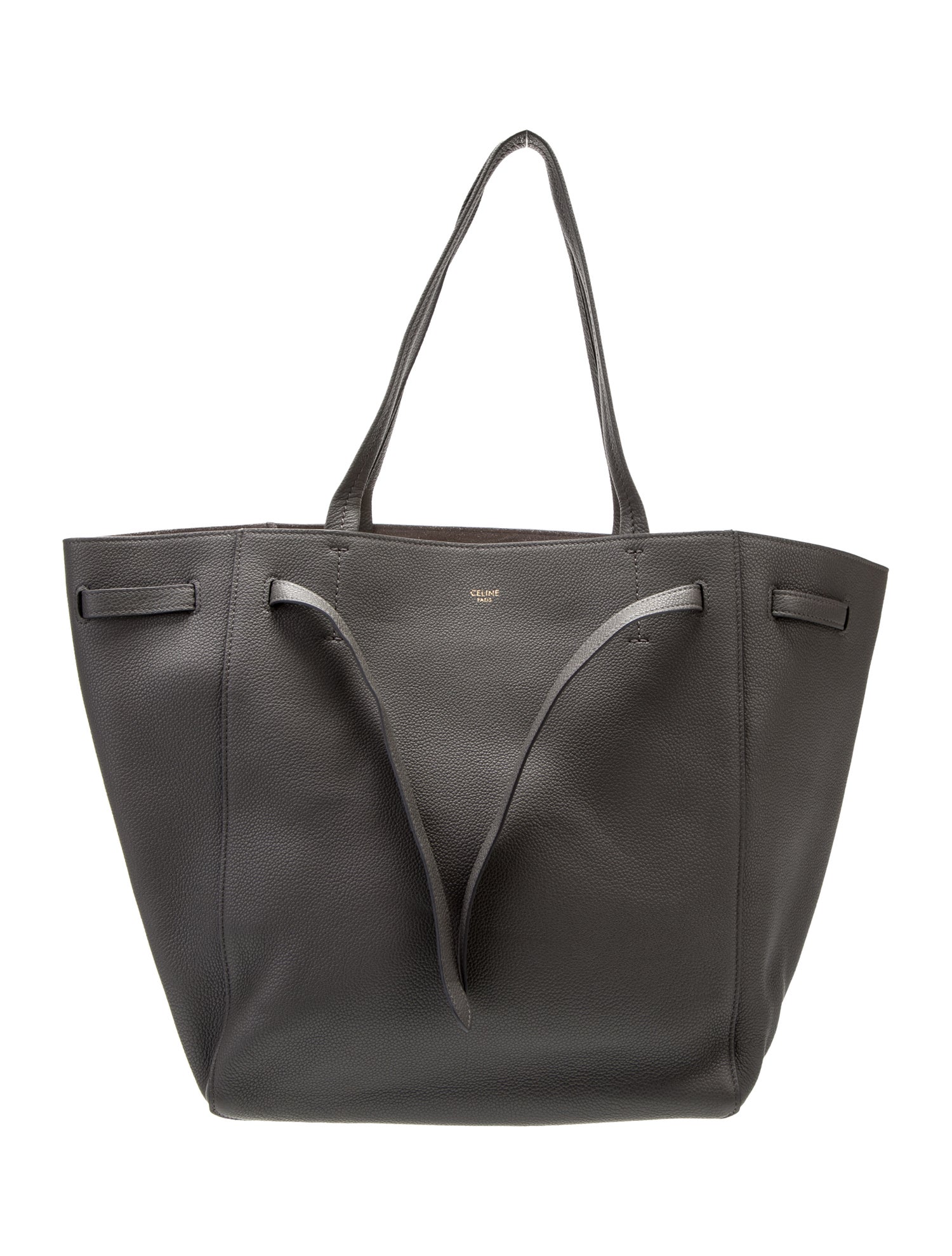 Celine Leather Cabas Phantom w/Belt Small - Grey Totes, Handbags ...