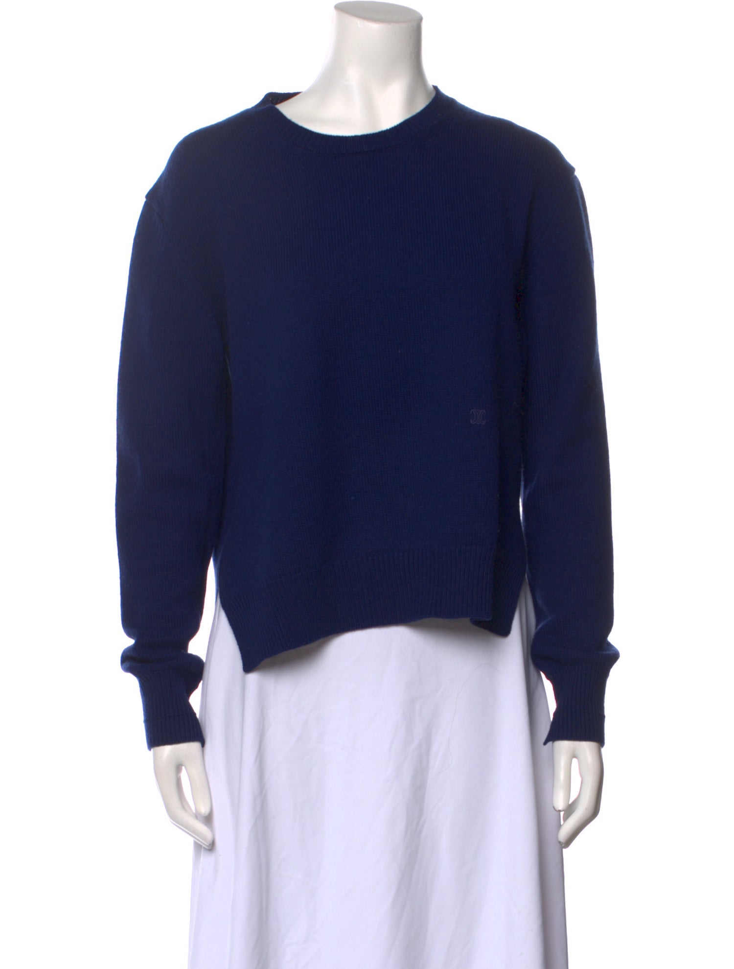 Celine Cashmere Crew Neck Sweater - Blue Knitwear, Clothing - CEL324218 ...