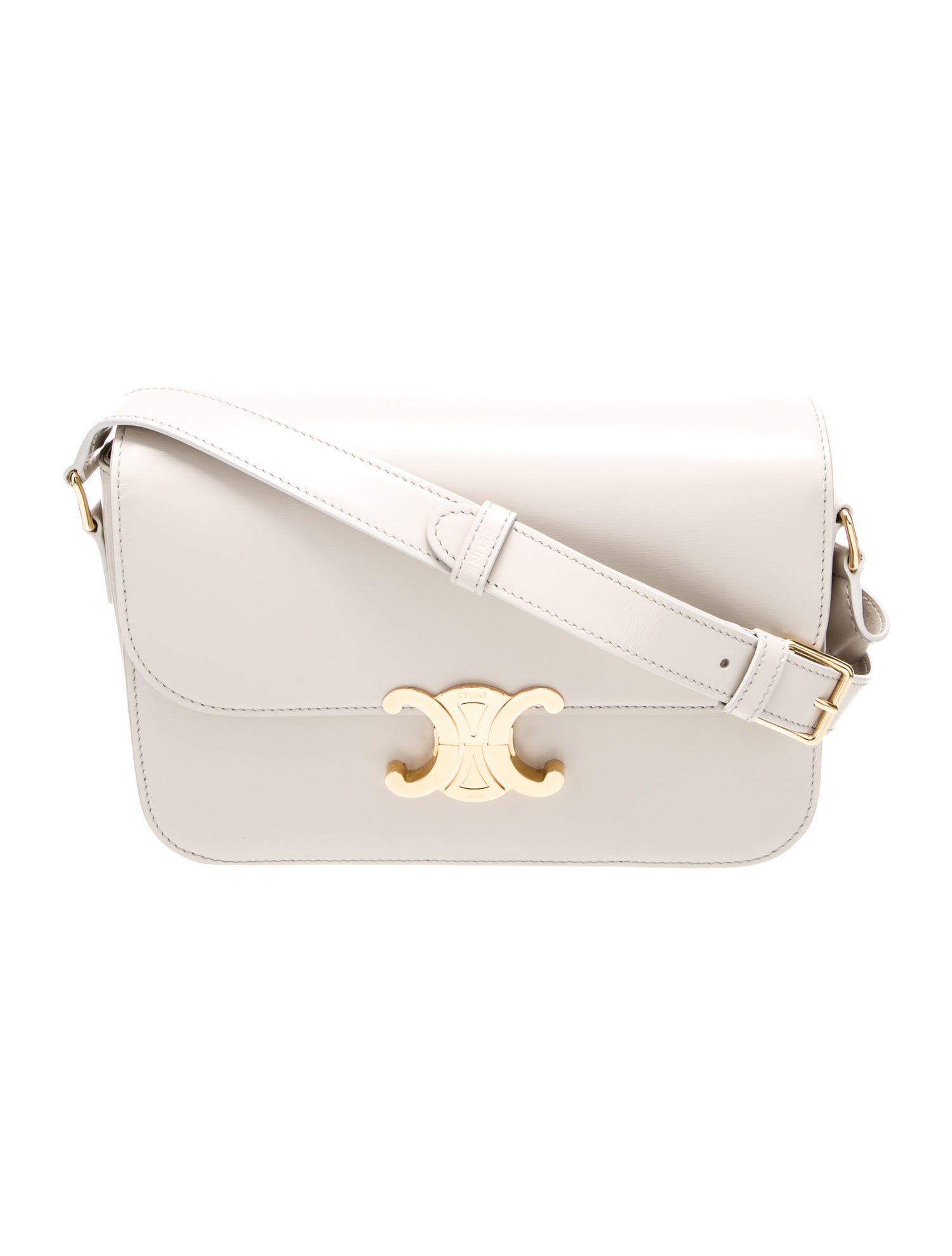 Celine Leather Triomphe Medium - Neutrals Crossbody Bags, Handbags ...