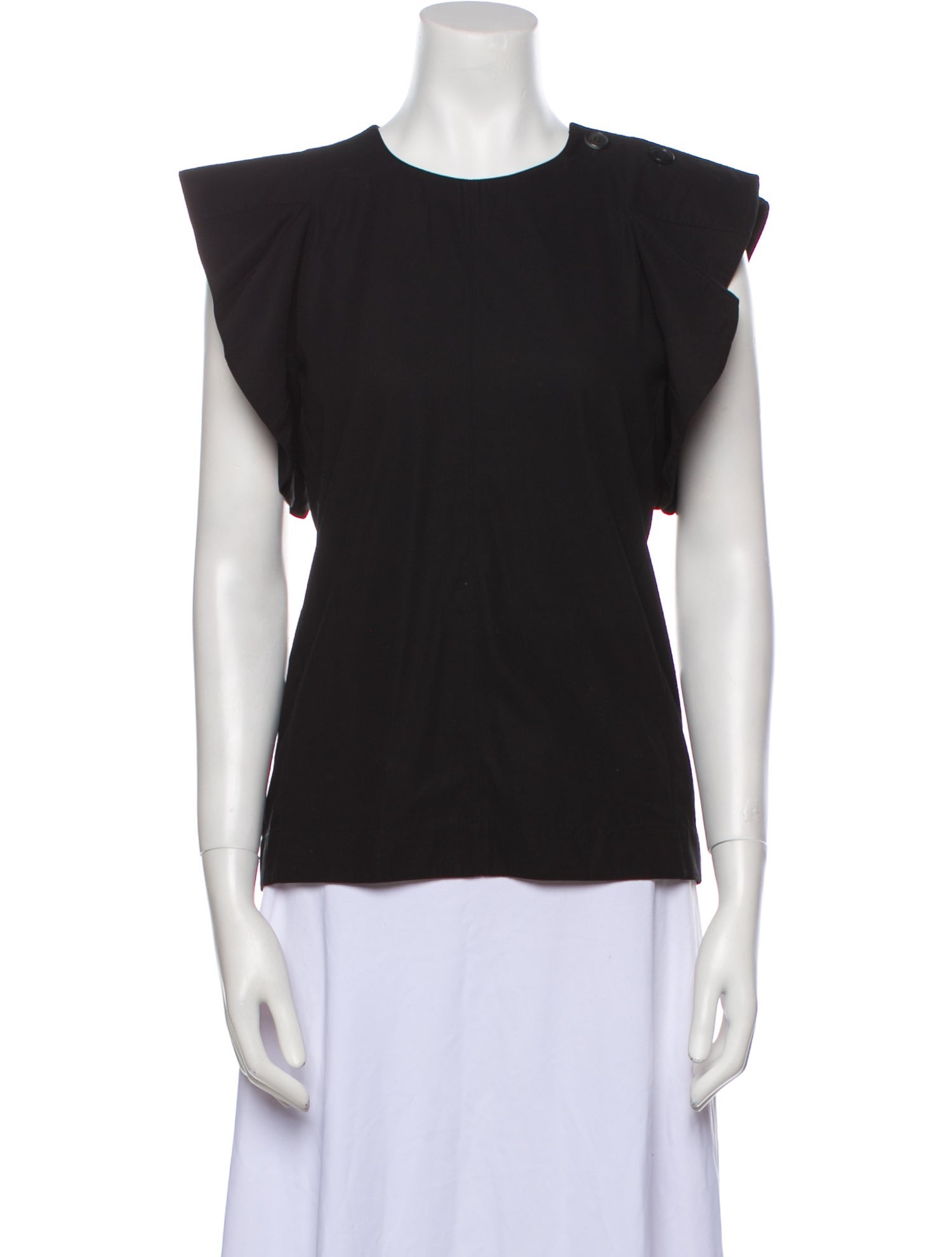 Celine Crew Neck Short Sleeve Tank Top - Black Tops, Clothing ...