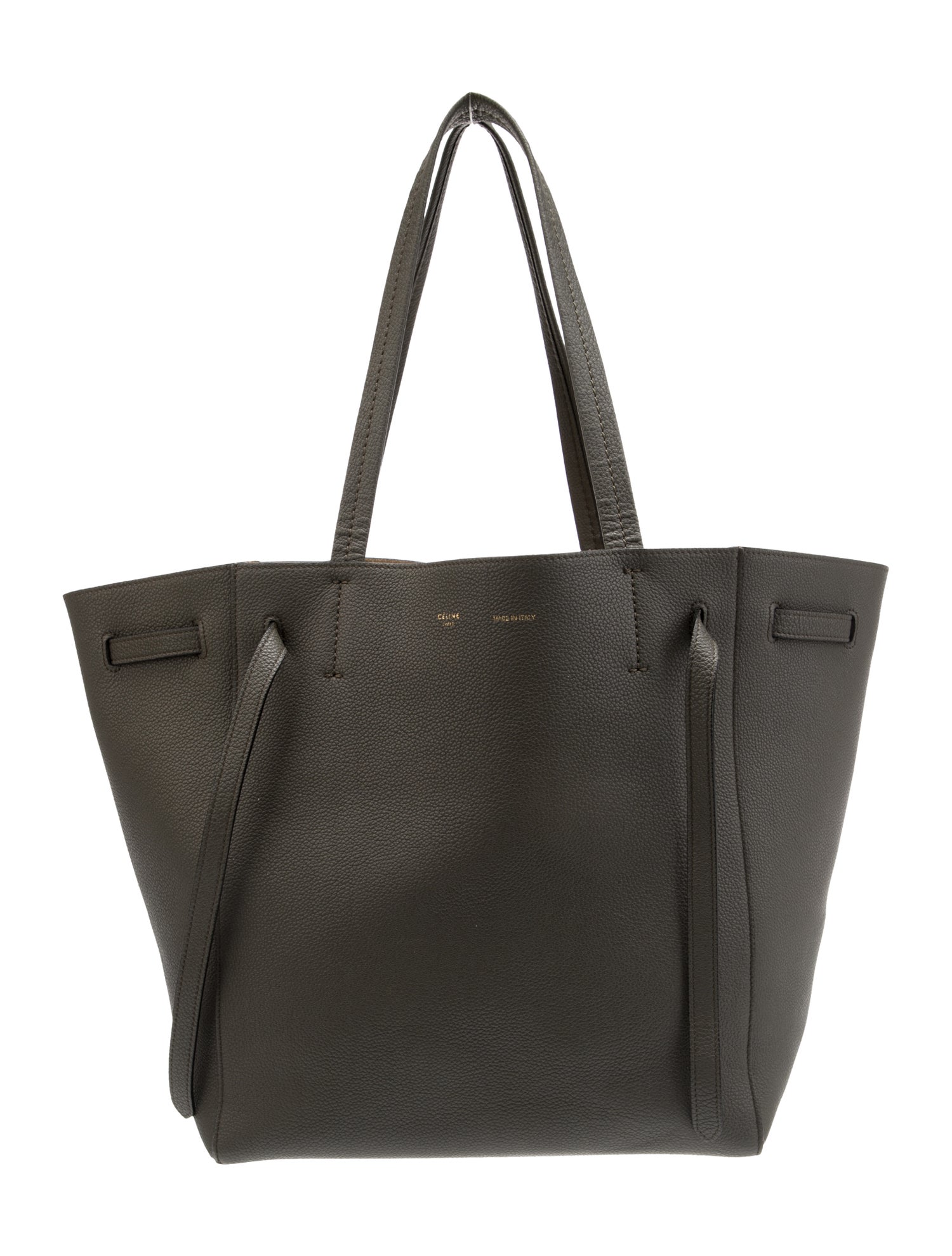 Celine Leather Cabas Phantom w/Belt Small - Grey Totes, Handbags ...