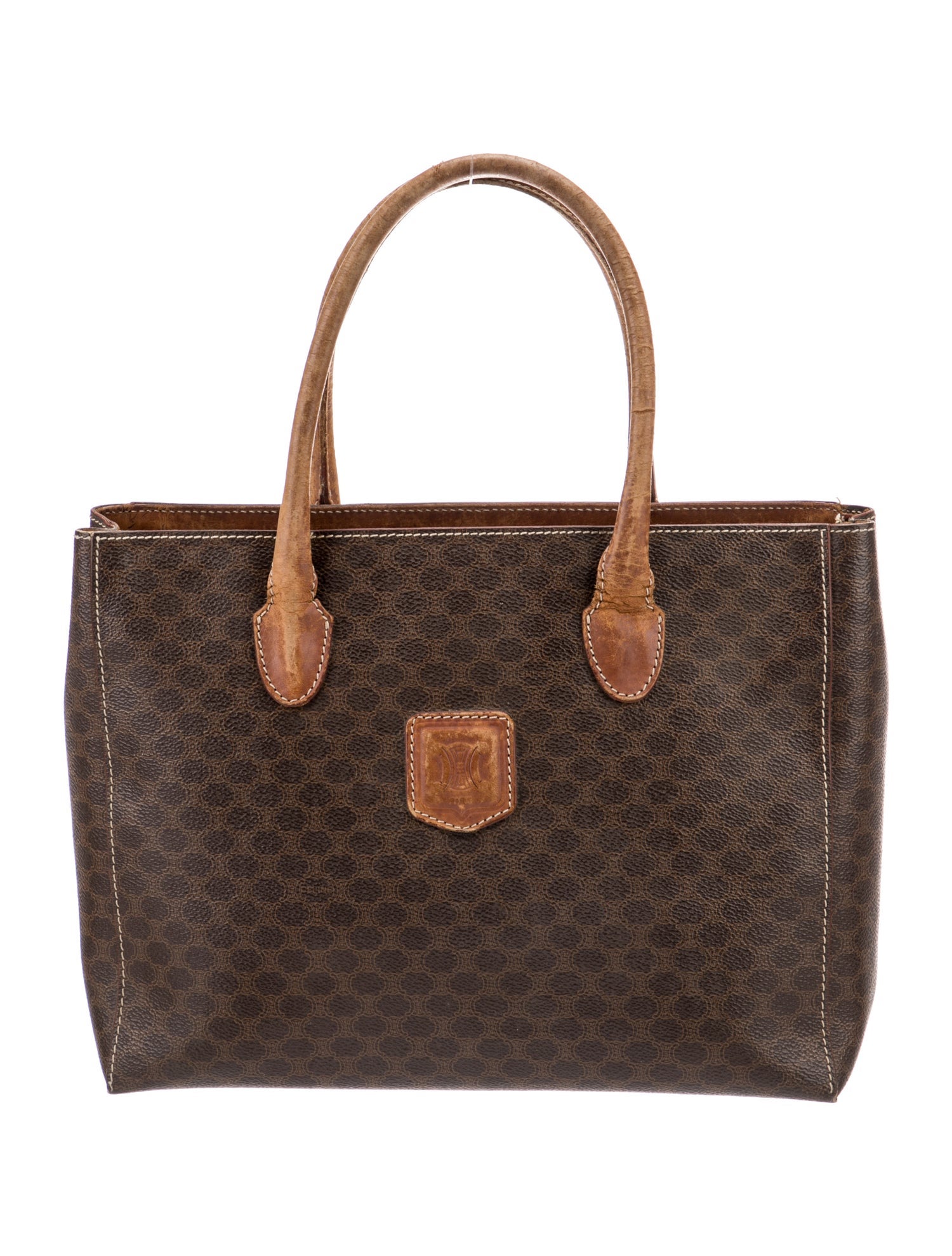 Celine Macadam Top Handle Bag Vintage - Brown Totes, Handbags ...