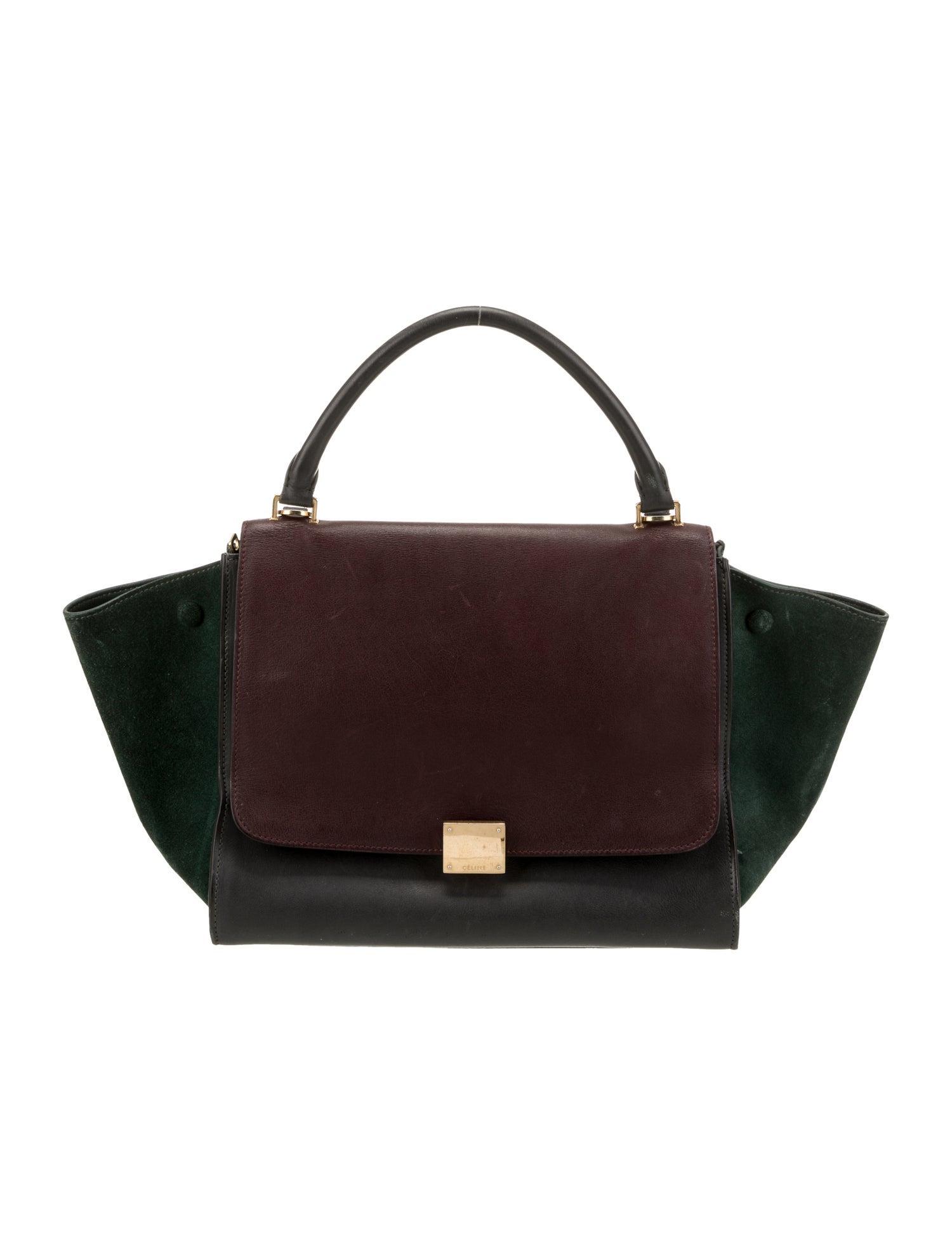 Celine Leather Top Handle Bag Medium - Burgundy Handle Bags, Handbags ...
