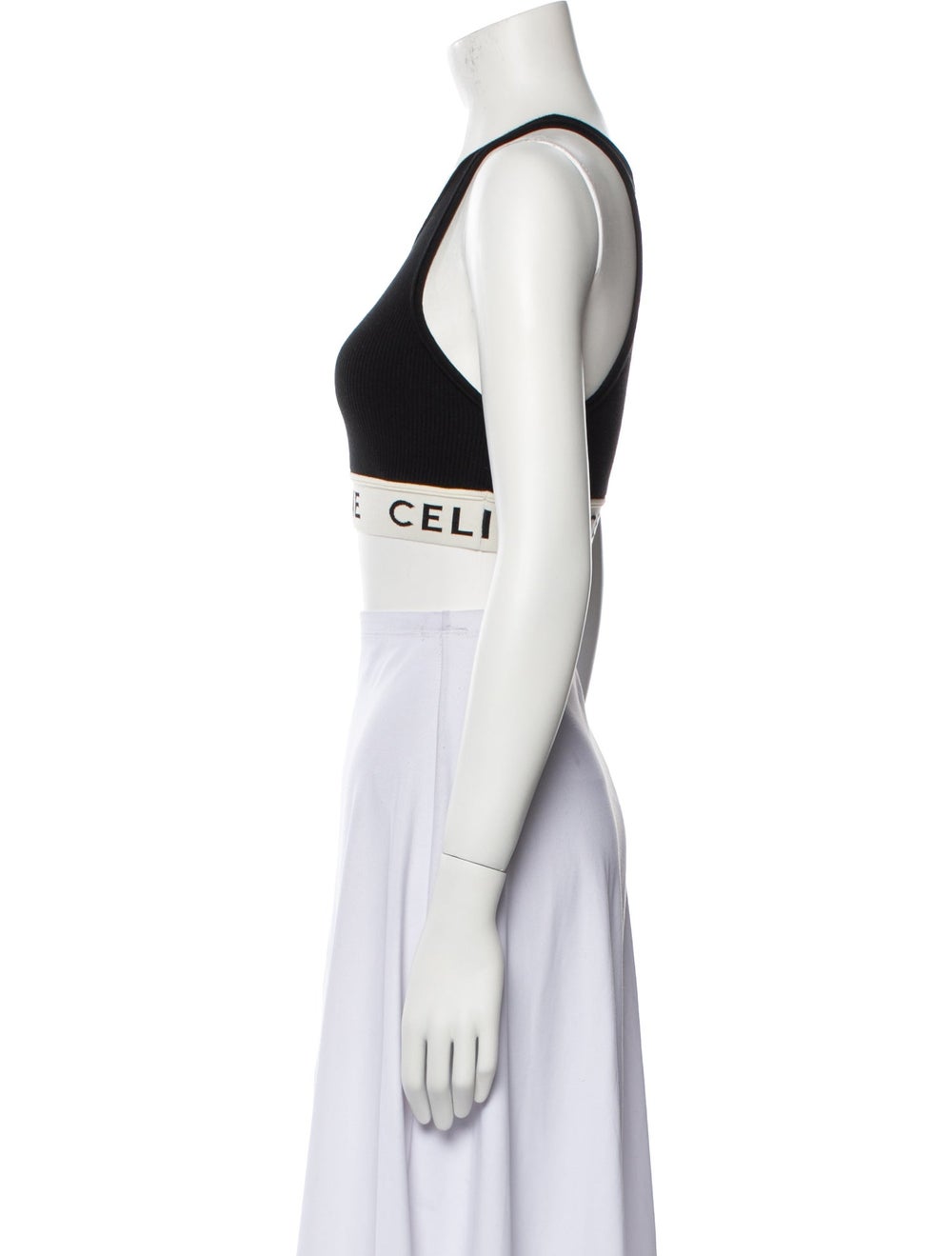 Celine Crop Top By Hedi Slimane Black Graphic Print S… - Gem