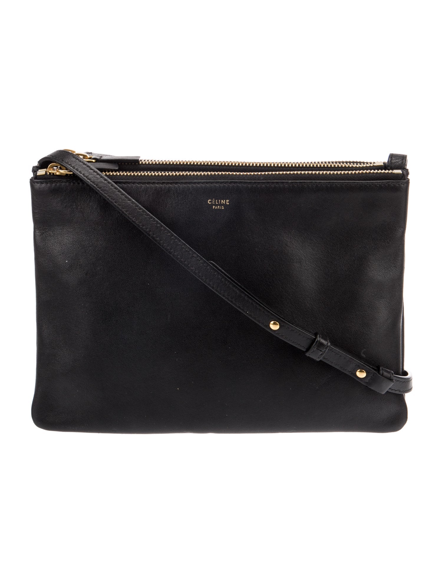 Celine Leather Trio Large - Black Crossbody Bags, Handbags - CEL334832 ...