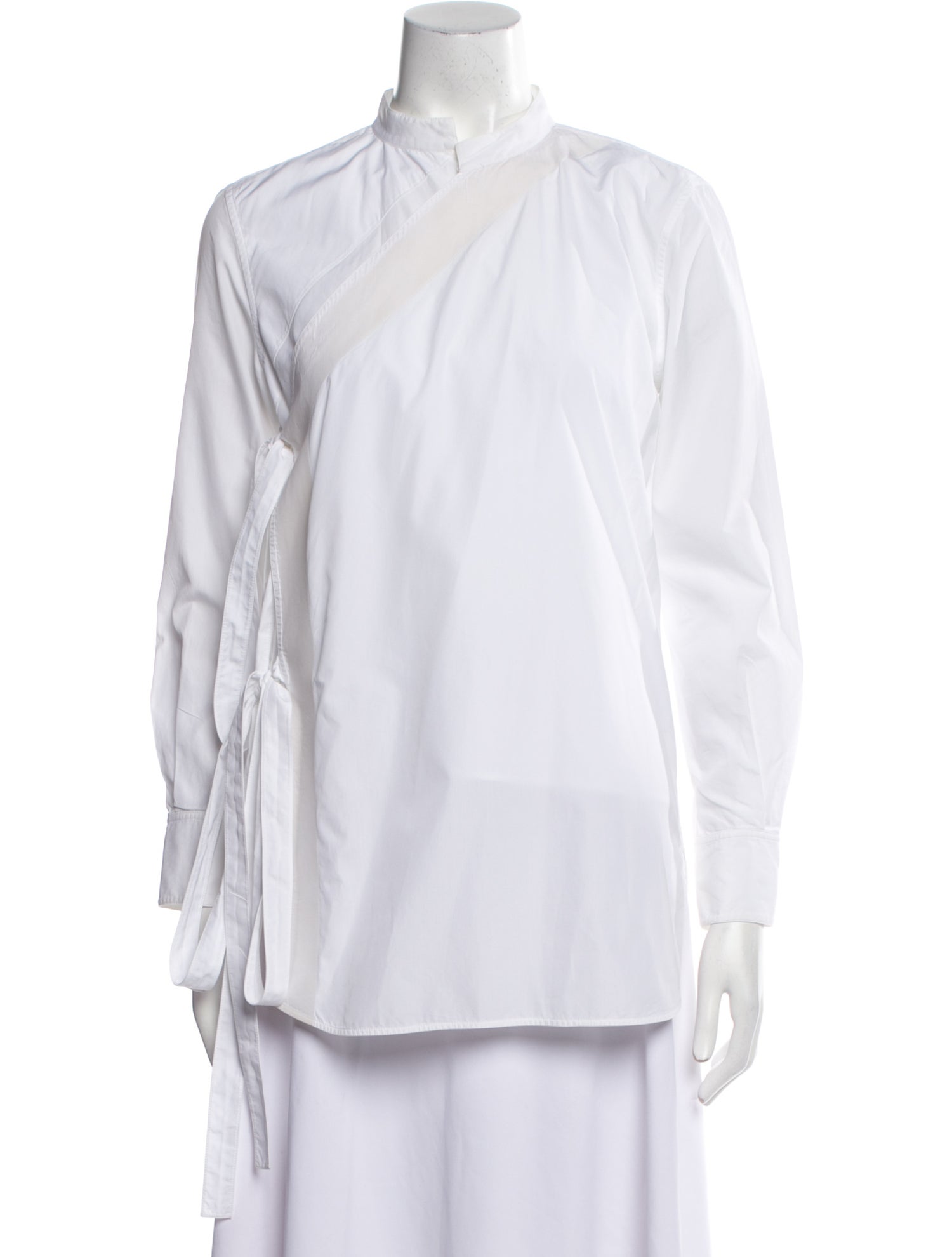 Celine Mock Neck Long Sleeve Tunic - White Tops, Clothing - CEL335021 ...