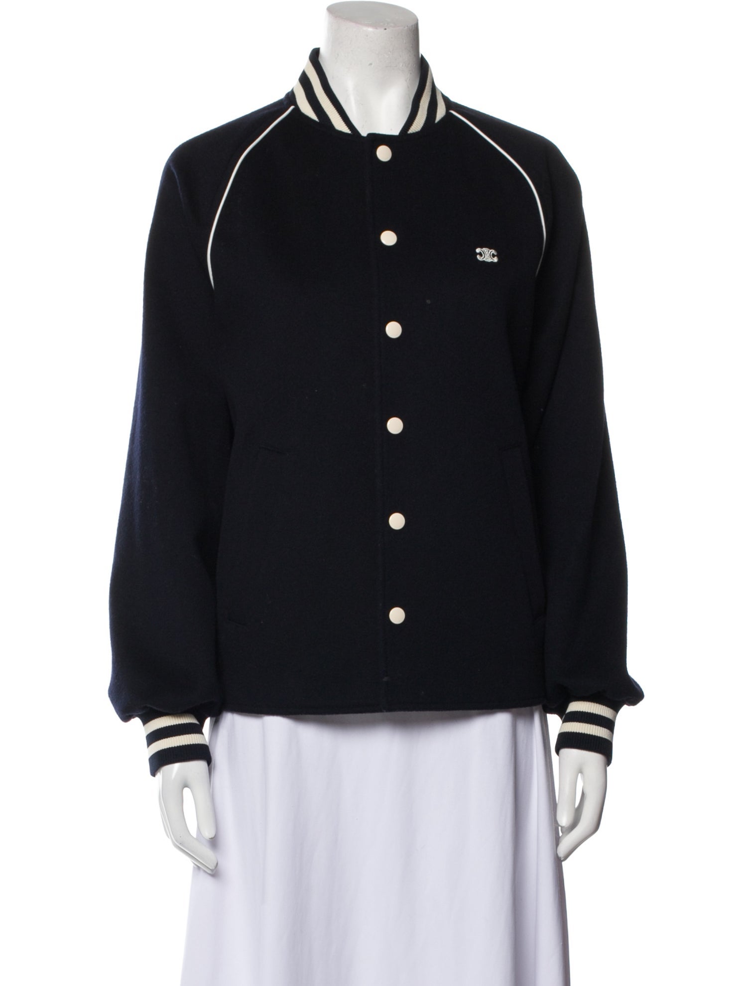 Celine Wool Bomber Jacket - Blue Jackets, Clothing - CEL341752 | The ...