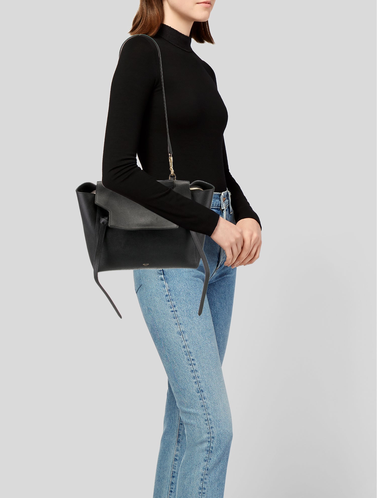 Celine Leather Belt Bag Mini - Grey Handle Bags, Handbags - CEL351071 ...