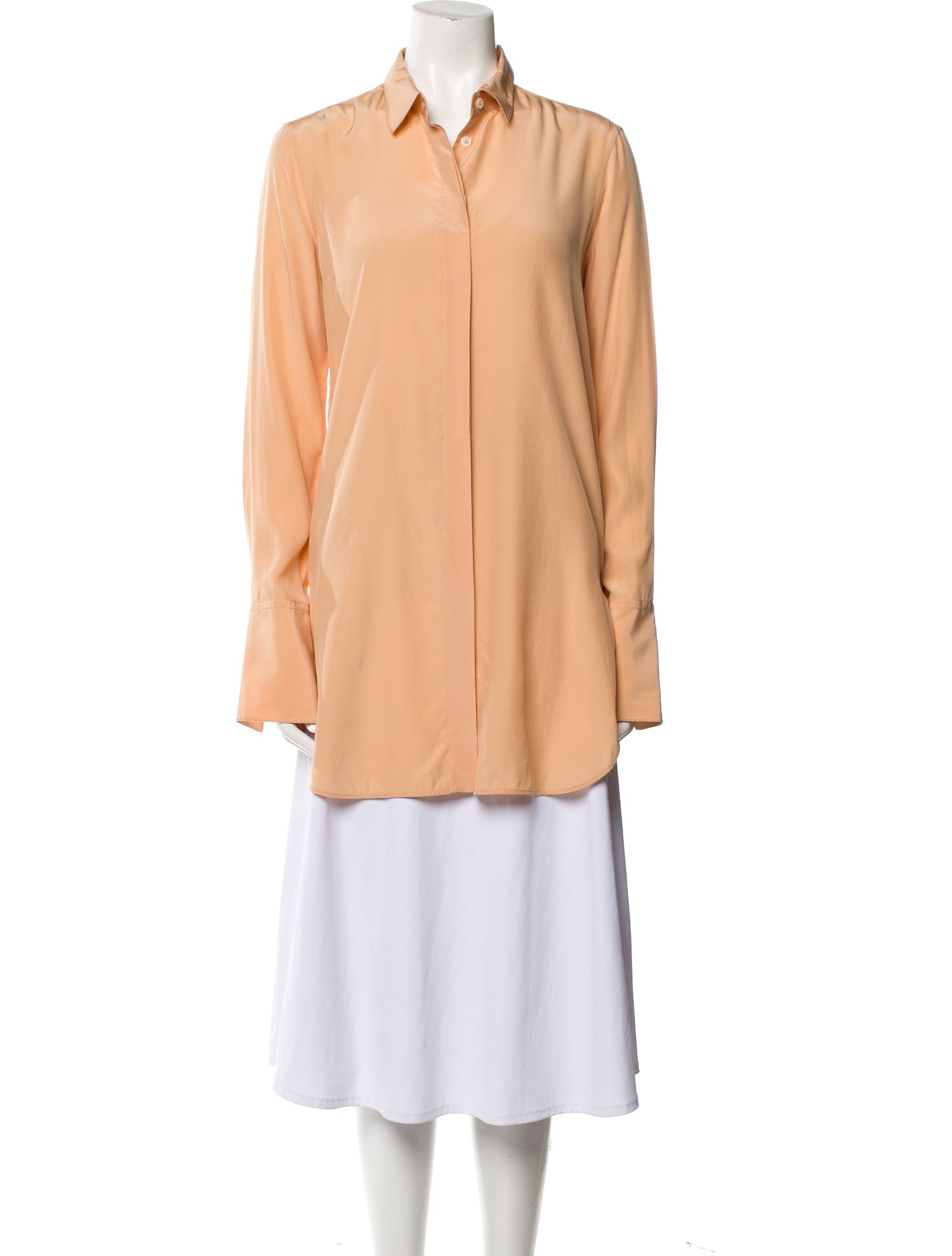 Celine Silk Long Sleeve Tunic - Orange Tops, Clothing - CEL343889 | The RealReal
