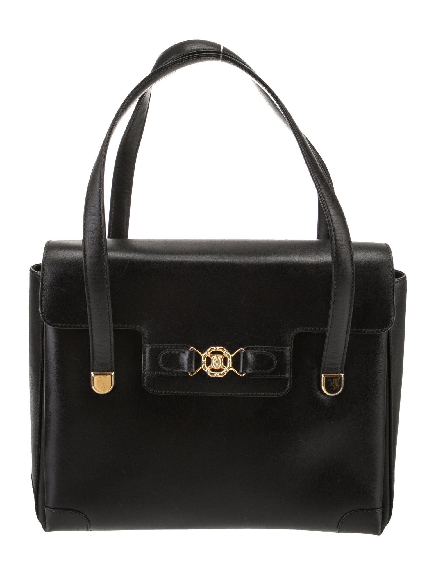 Celine Triomphe Top Handle Bag Vintage - Black Handle Bags, Handbags ...