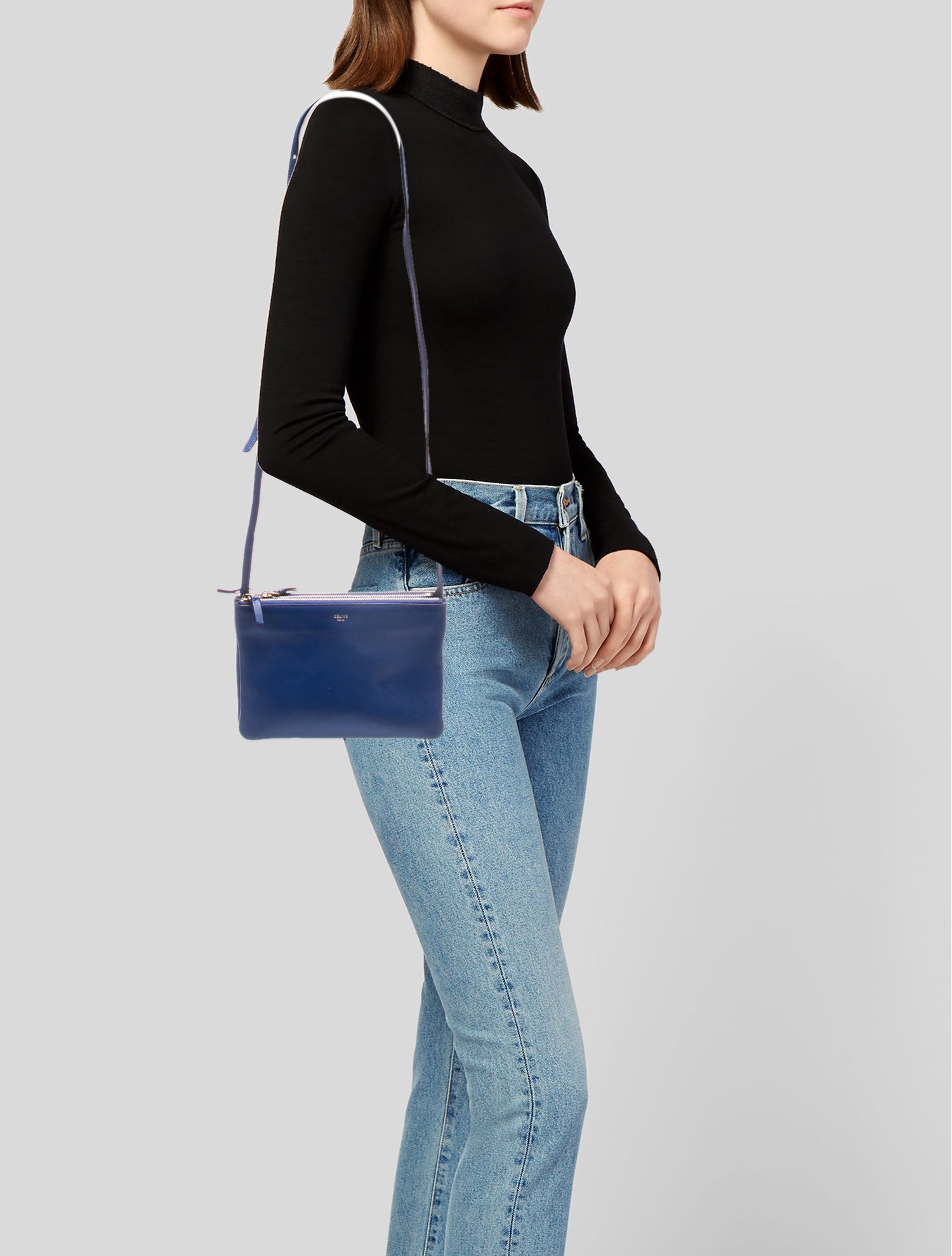 Celine Leather Trio Small - Blue Crossbody Bags, Handbags - CEL345699 ...
