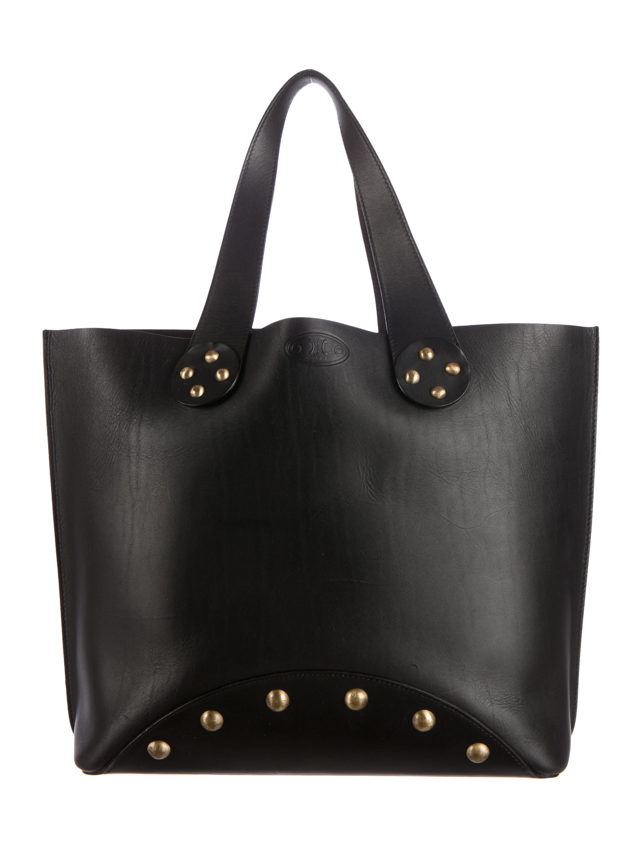 Celine Céline Leather Studded Tote - Handbags - CEL34708 | The RealReal