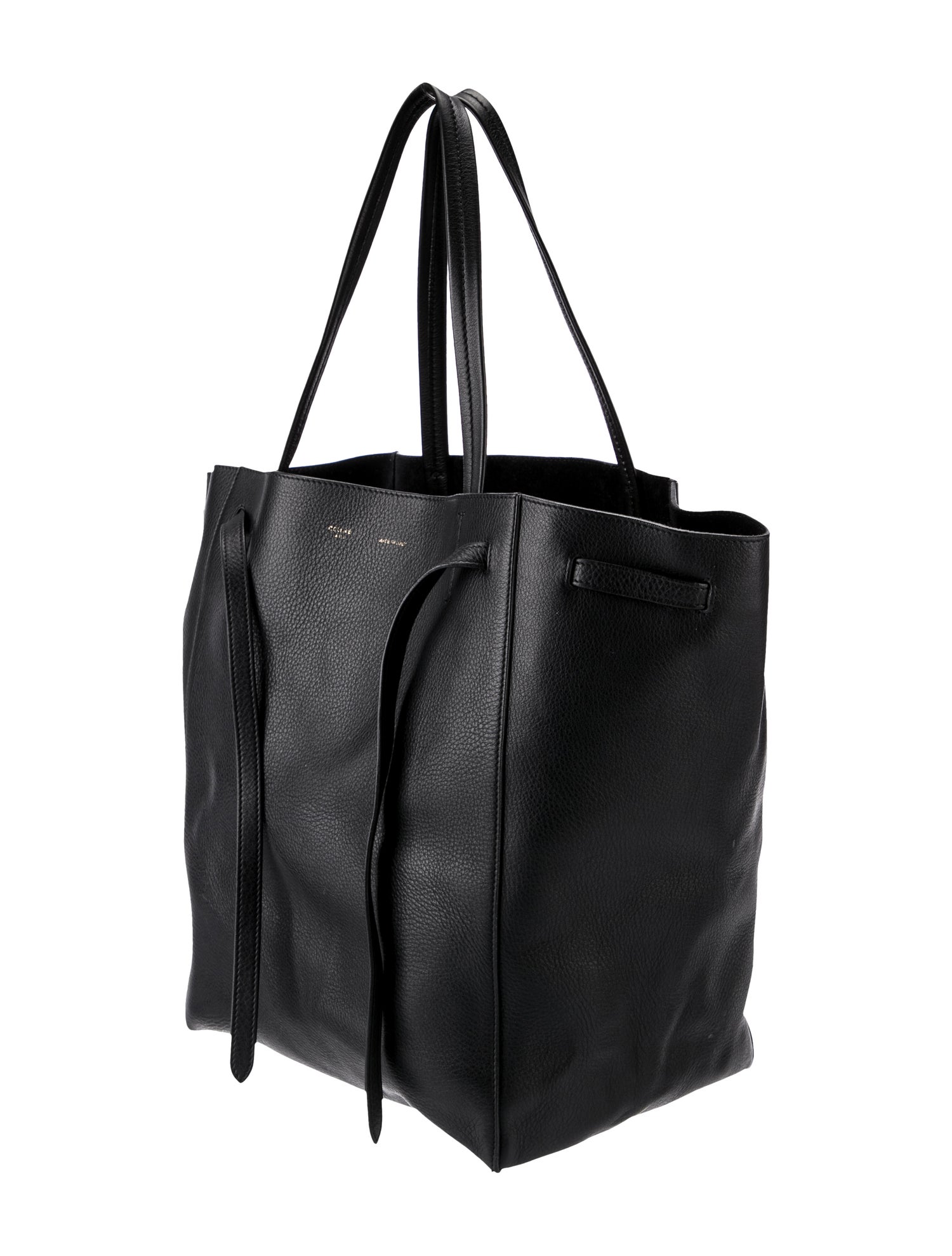 Celine Leather Cabas Phantom w/Belt - Black Totes, Handbags - CEL348520 ...