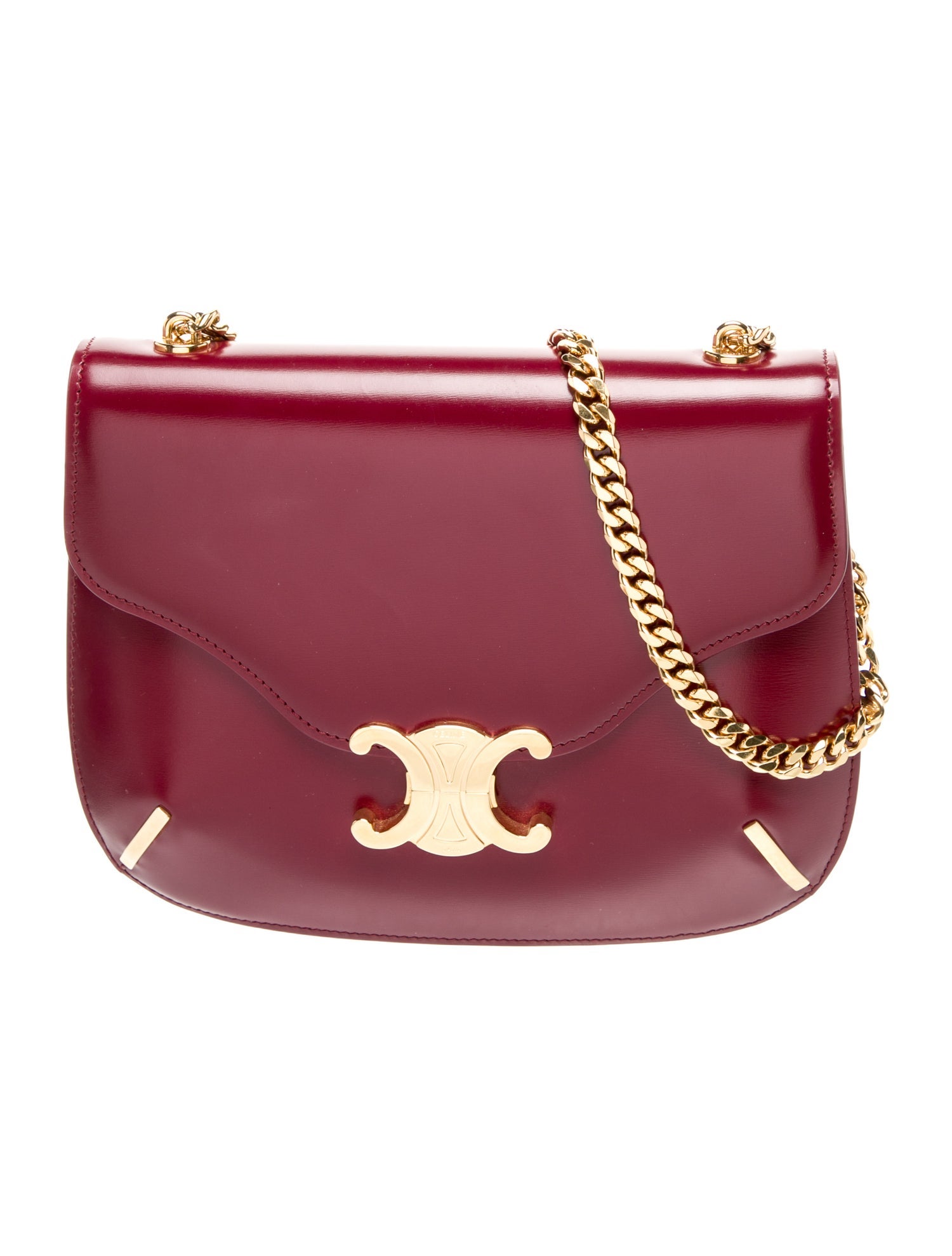 Celine Triomphe Chain Besace 2022 - Red Shoulder Bags, Handbags ...