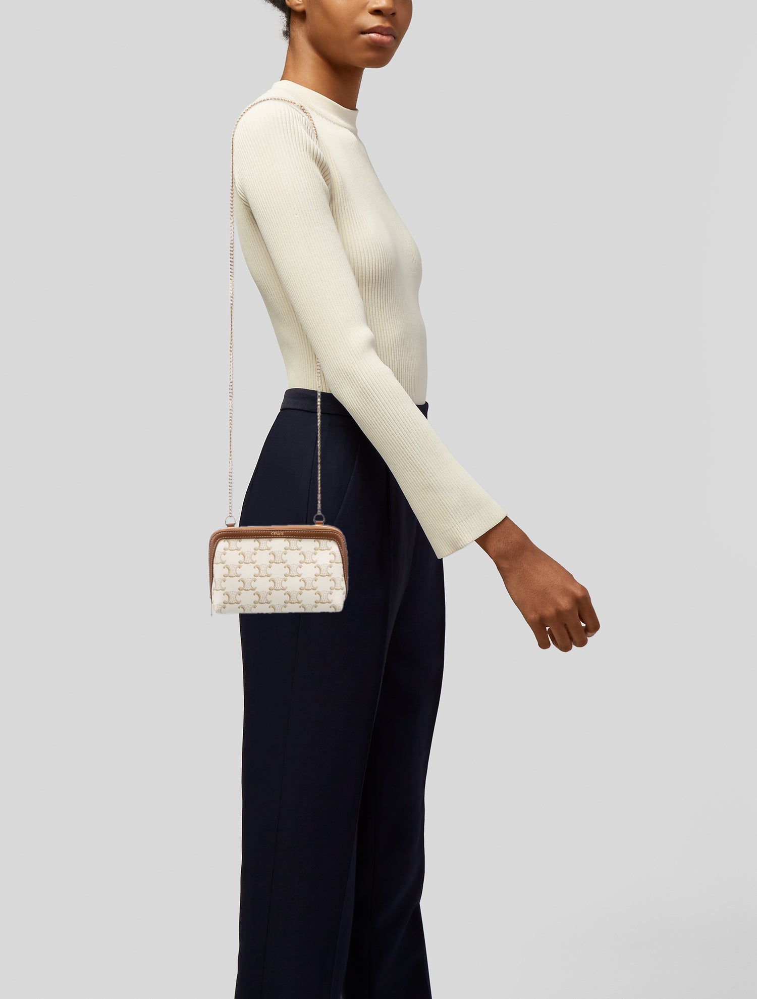 Celine Monogram Triomphe 2023 - White Crossbody Bags, Handbags ...