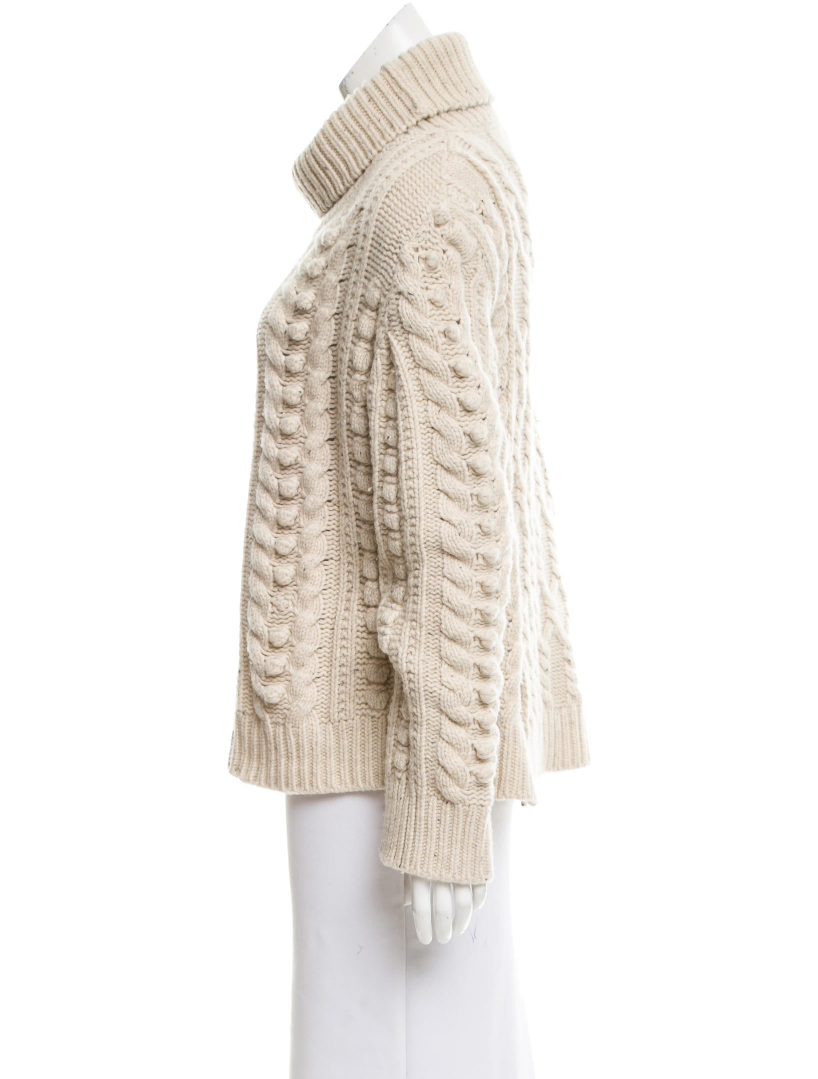 Celine Céline Cable Knit Wool Sweater - Neutrals Knitwear, Clothing ...