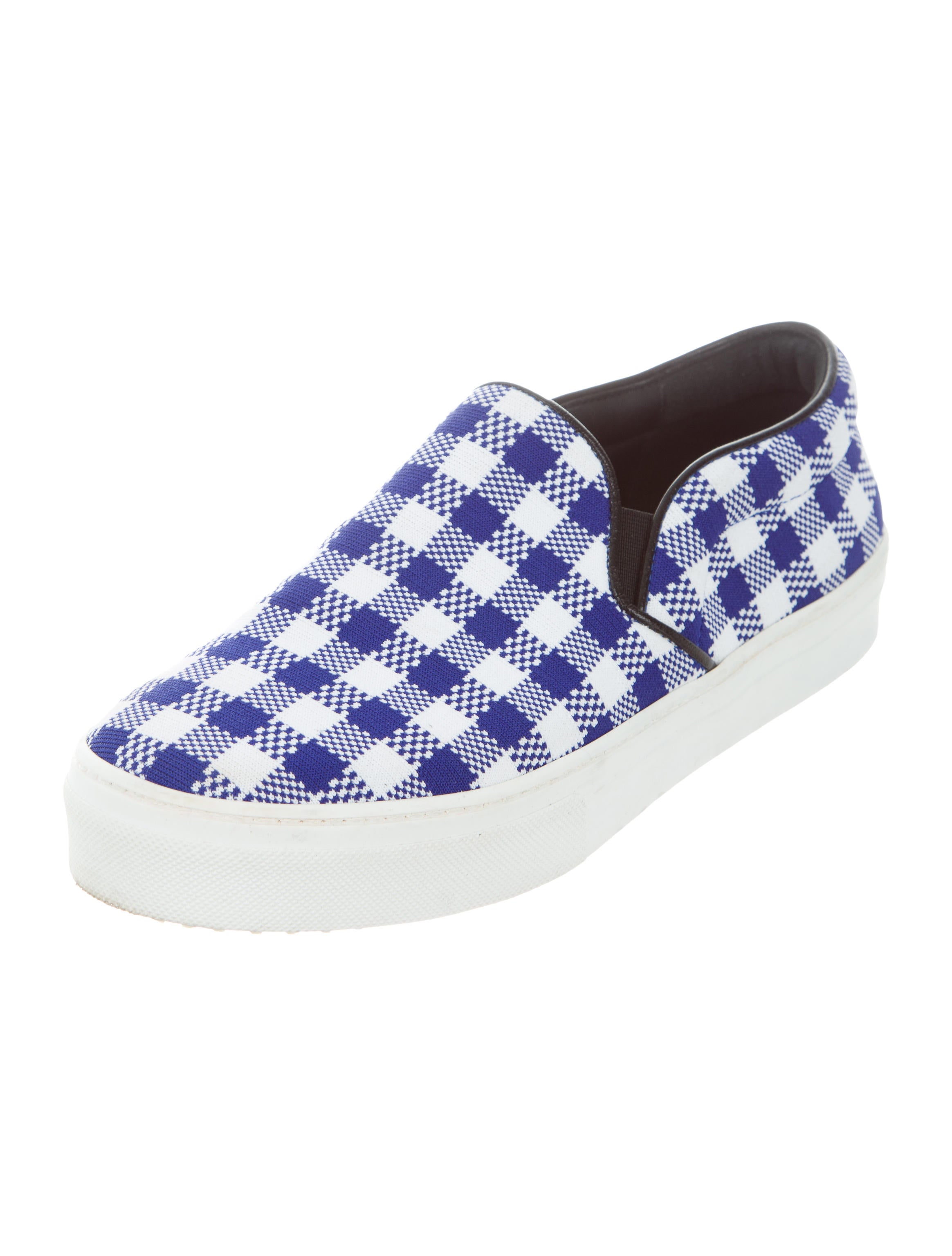 Celine Céline Checkered Slip-On Sneakers - Blue Sneakers, Shoes ...
