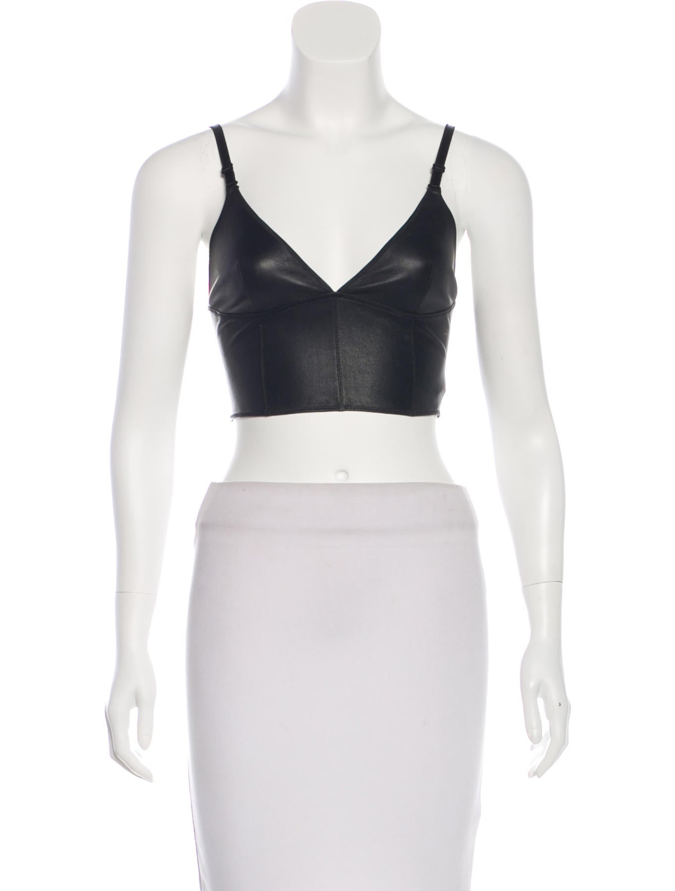 Celine Céline Leather Crop Top - Clothing - CEL62007 | The RealReal