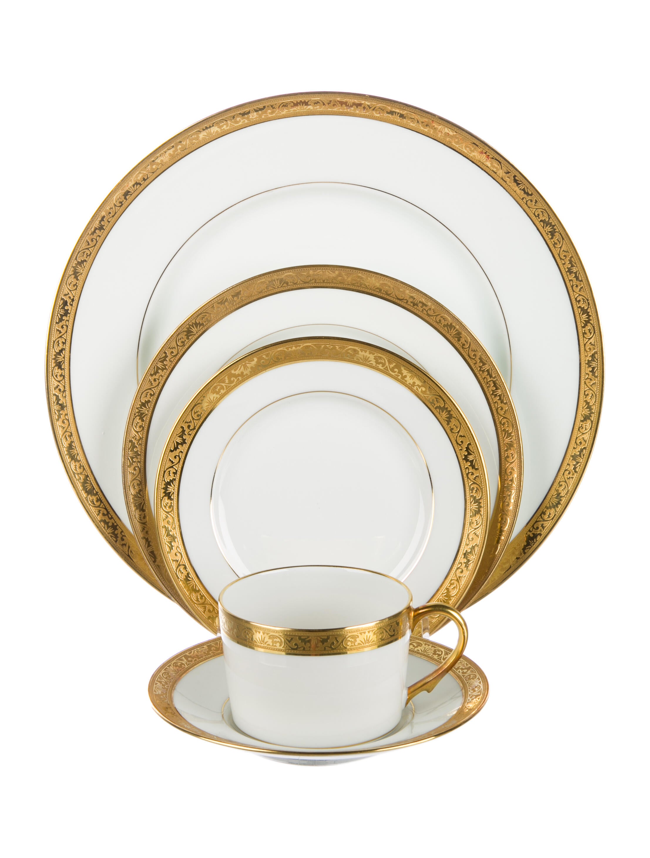 Céralene A. Raynaud Limoges 82-Piece Ambassador Tableware Set - Gold ...
